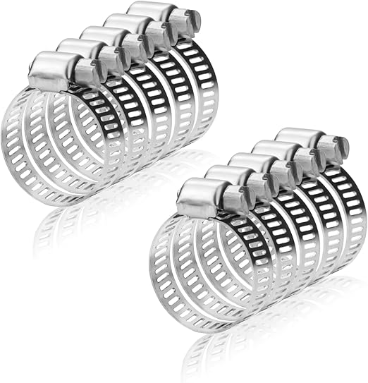 8PCS Hose Clips Stainless Steel 16-25mm Jubilee Clips Assorted Hose ...