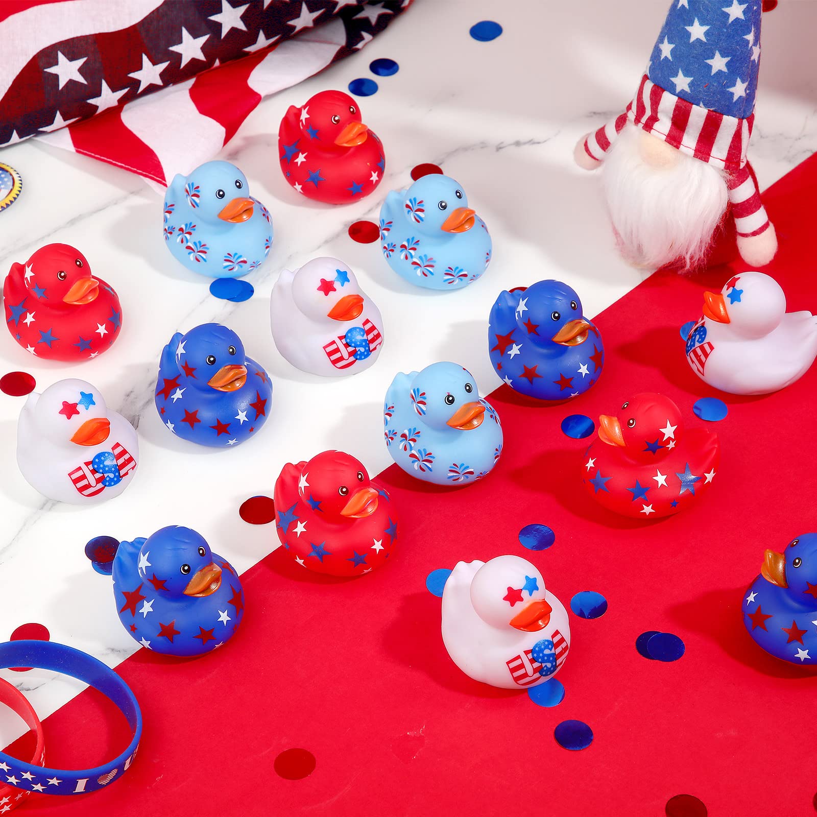 Snapklik.com : Jerify 48 Pcs 2 Inch Patriotic Rubber Ducks Summer Small ...