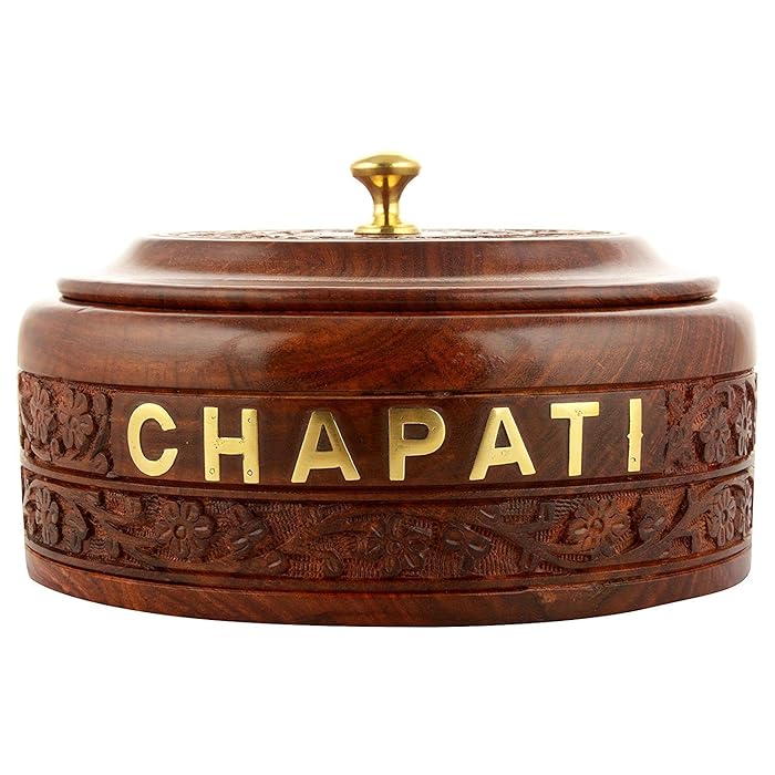 Buy ANB Enterprises Wooden Chapati Box Casserole, Insulated Steel ...