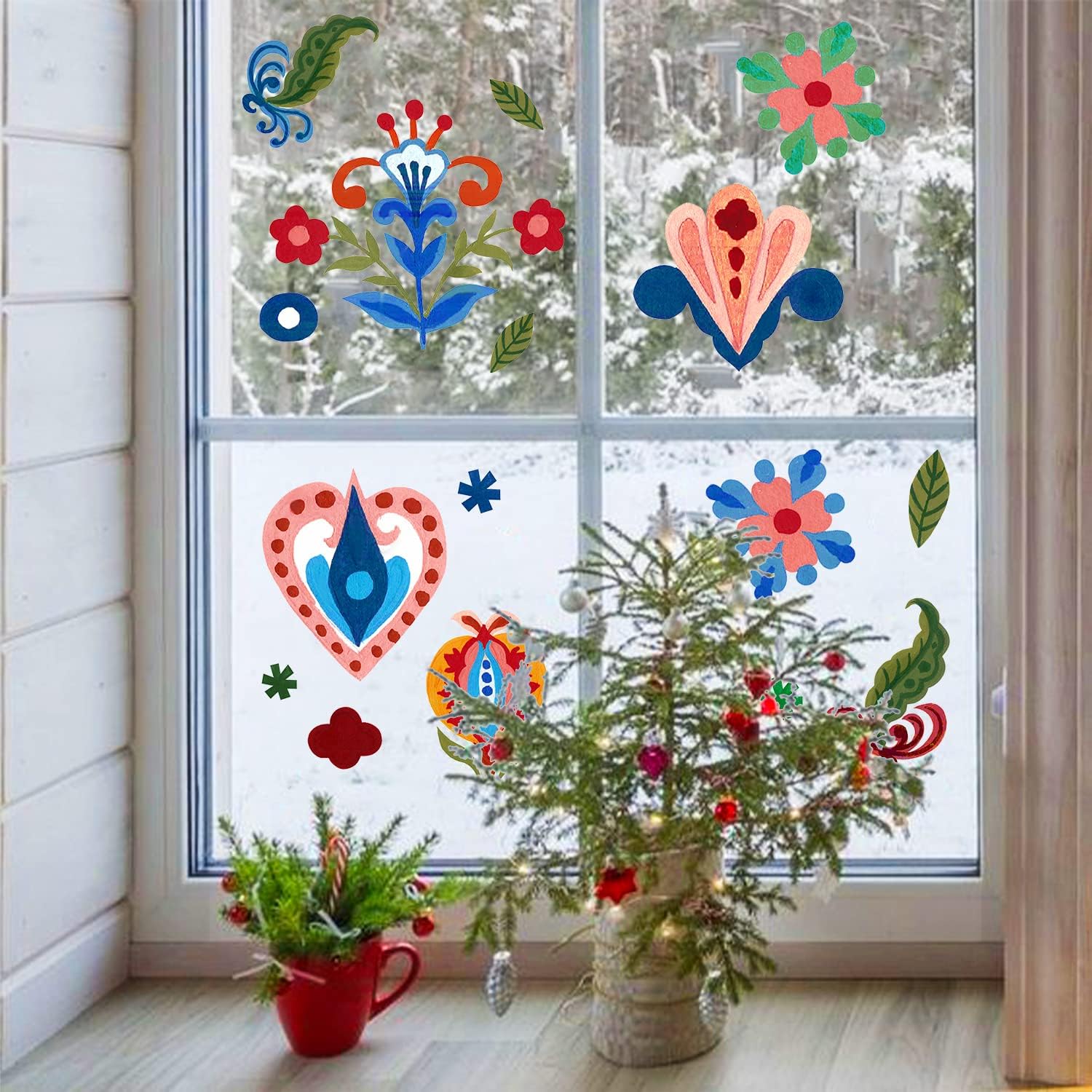 Amazon.com: funlife Double-Sided Stained Glass Window Film, Watercolor ...