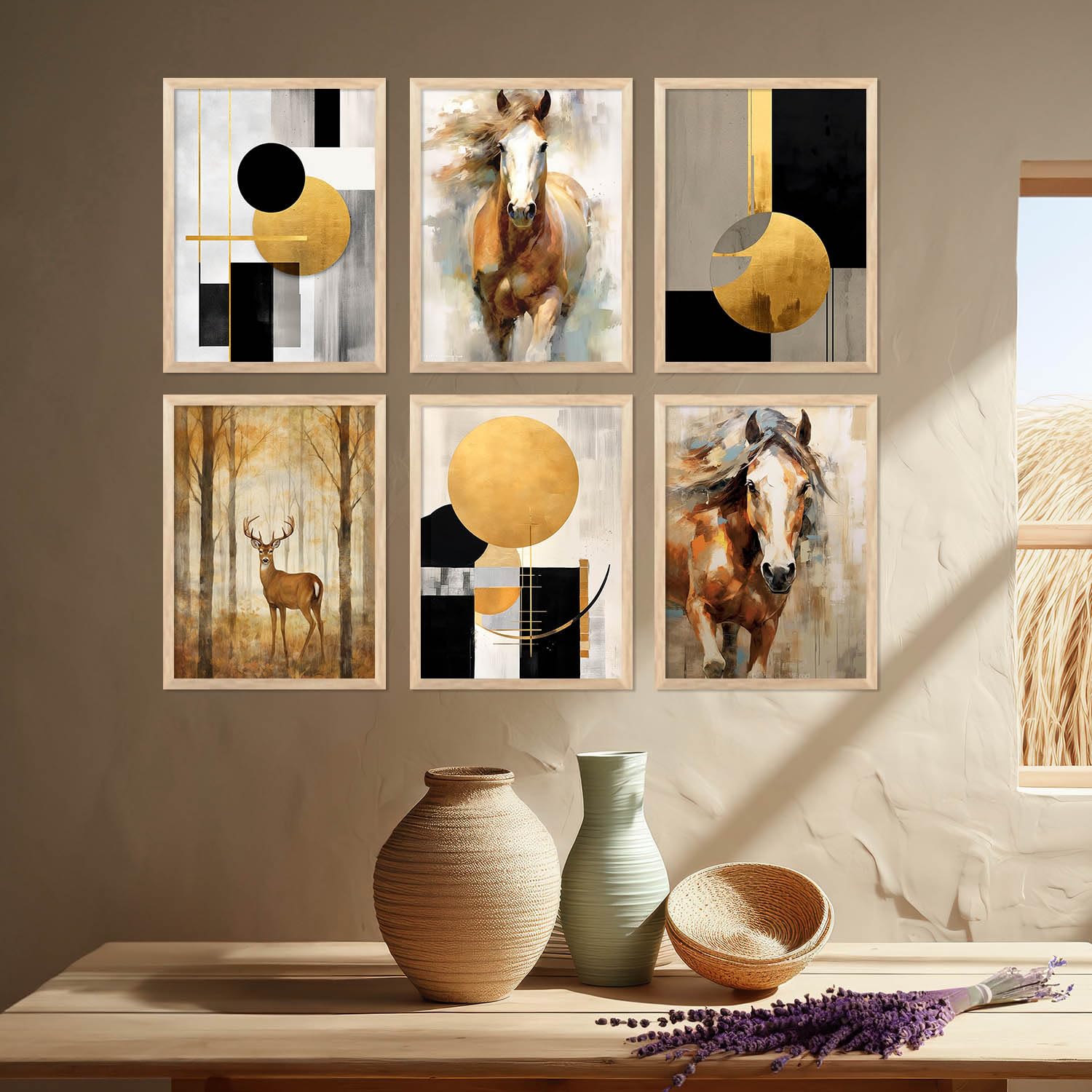 walllane - Abstract Modern wall art painting with frame for home ...
