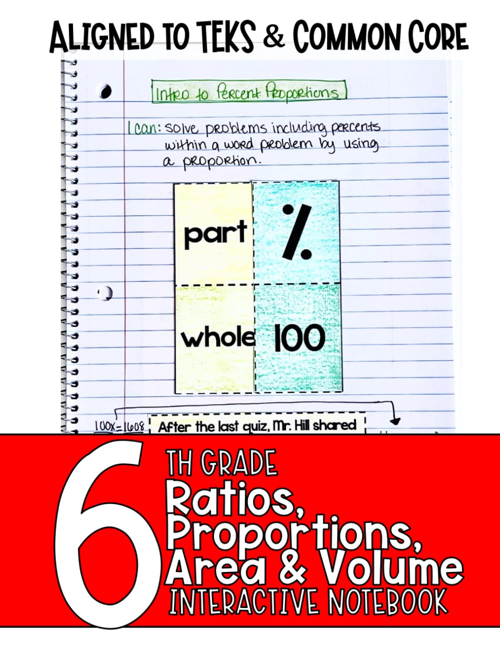 Sixth Grade Math Interactive Notebook Ratios Proportions Area Volume ...