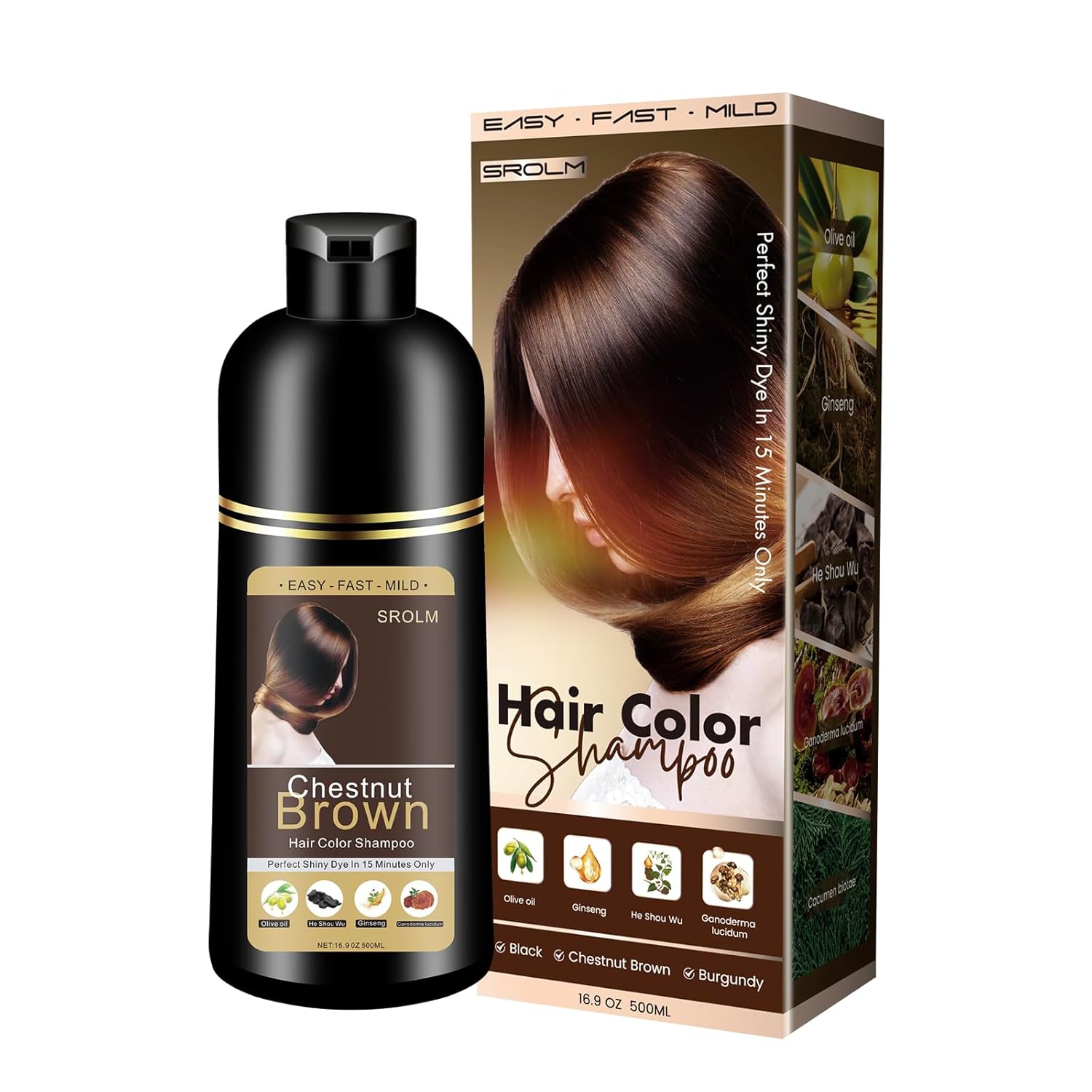 Amazon.com : SROLM All-in-1 Hair Dye Shampoo for Women & Men - Natural ...