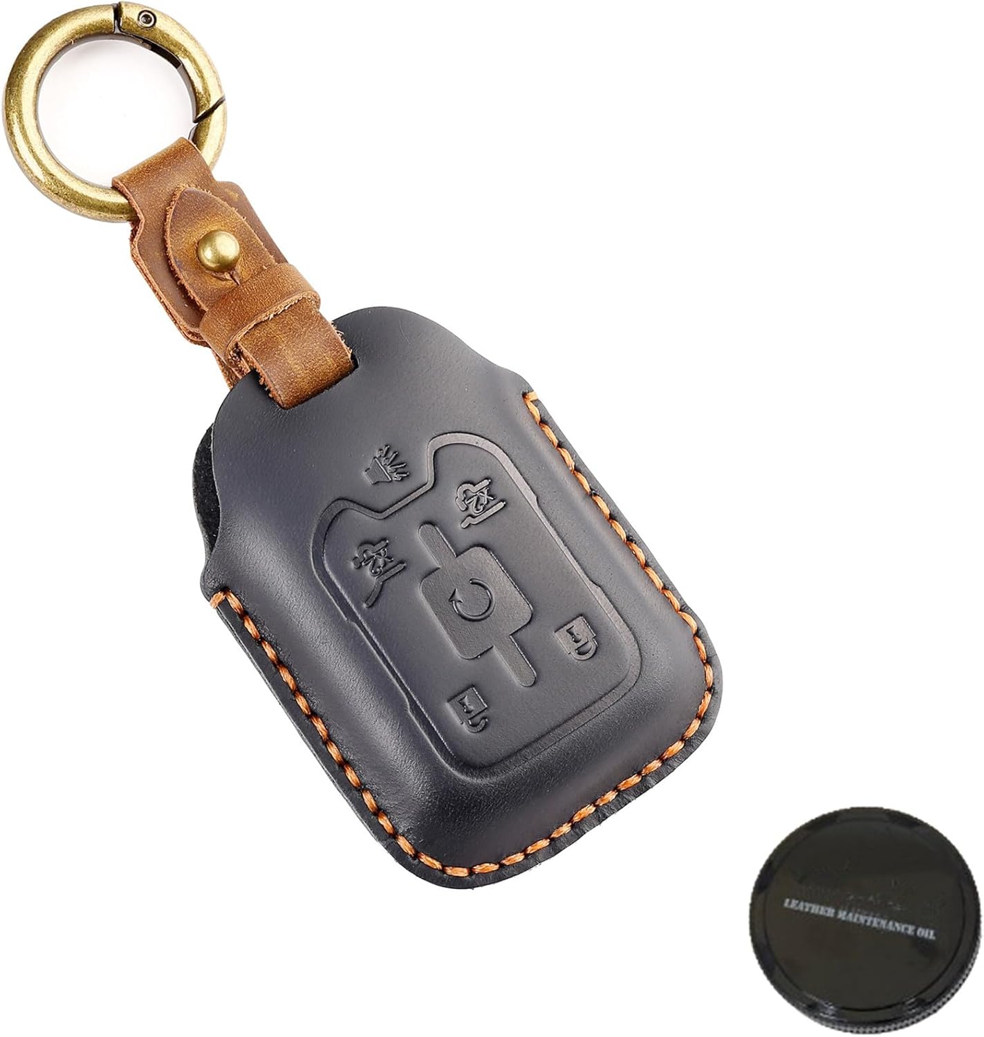 Amazon.com: SIEVEN Genuine Leather Key Fob Cover Compatible with Chevy ...