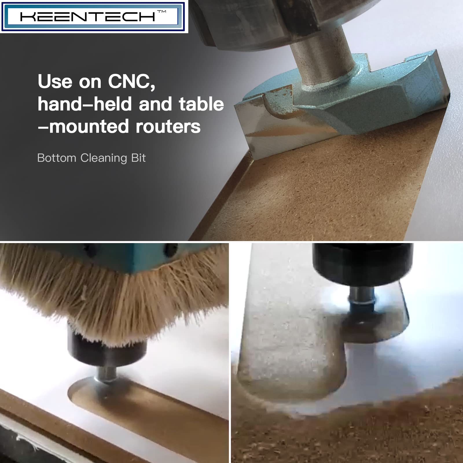 Snapklik.com : KEENTECH Router Bits, Carbide Tipped Bottom Cleaning Bit ...