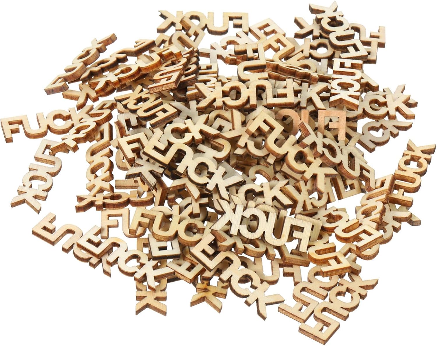 Amazon.com: HOMSFOU Mini Fucks Wooden Letter Pieces 200pcs Unfinished ...
