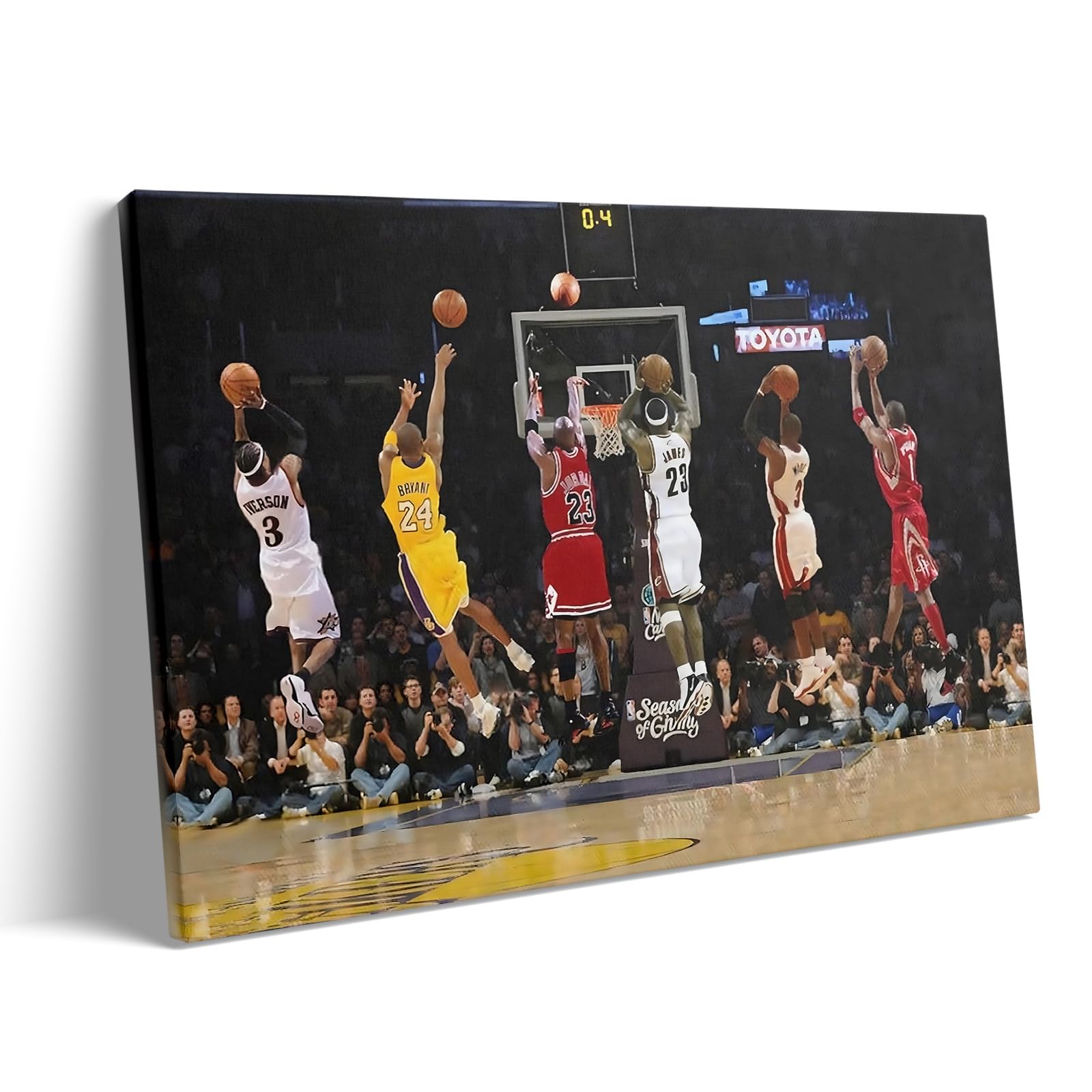 Amazon.com: Basketball Legends Canvas Wall Art Print Poster, Iconic ...