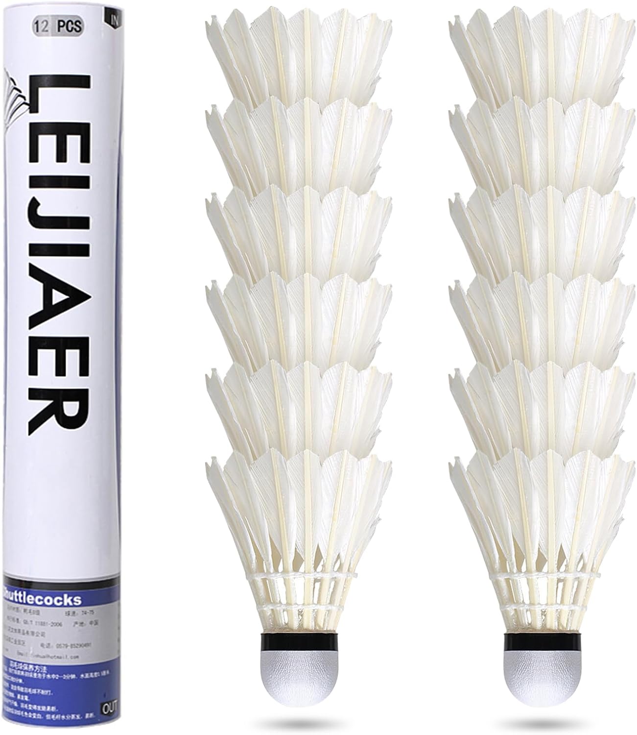 Amazon.com: FAPAO Feather Shuttlecocks for Badminton Outdoor 12-Pack ...