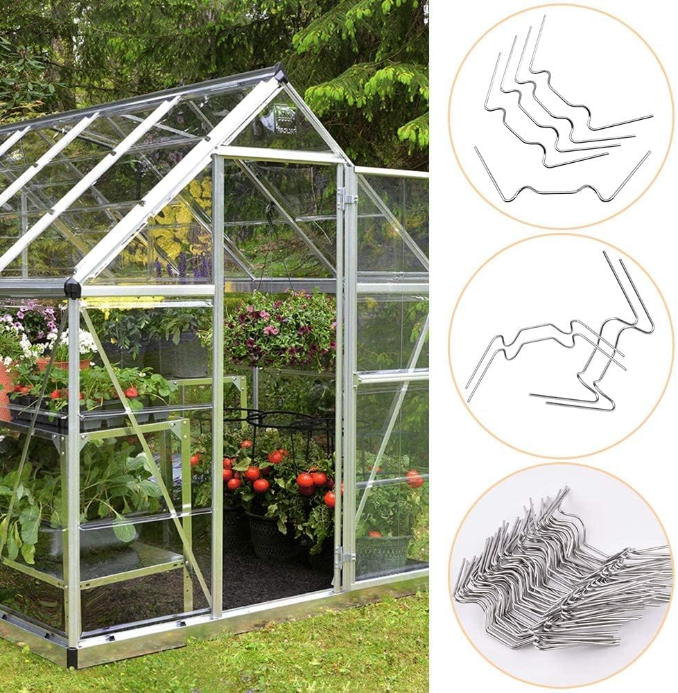 TRUCIPOR 100Pcs Stainless Steel Greenhouse Glass Clips, Greenhouse ...