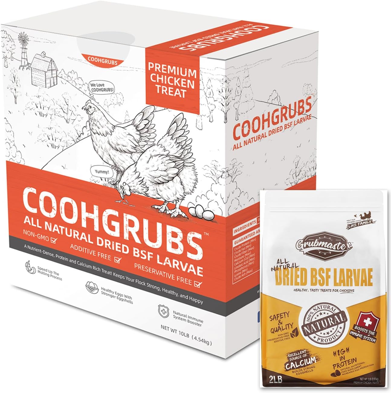 Amazon.com: COOHGRUBS Dried BSF Larvae 10LB + GRUBMASTER Dried BSF ...