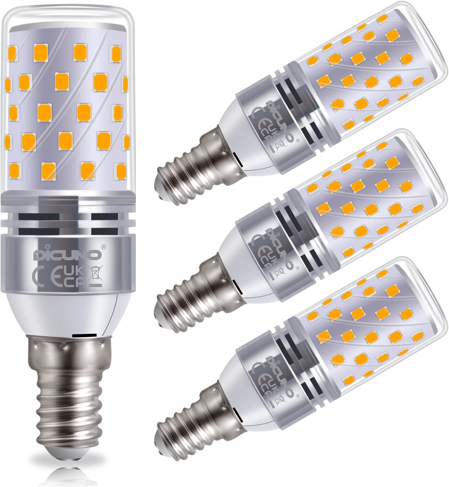 DiCUNO E14 LED Bulb 8W, E14 Small Edison Screw Light Bulbs, Warm White ...