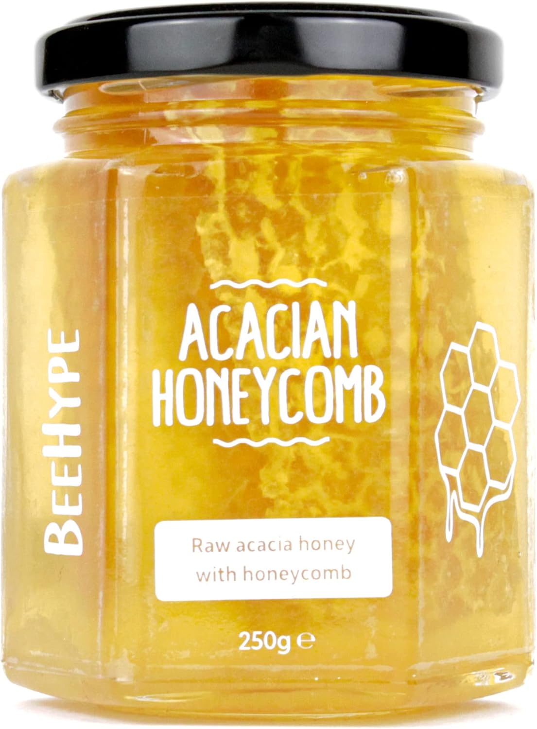 BeeHype Acacian Honeycomb Honey - 100% Pure Unprocessed Raw Acacia ...