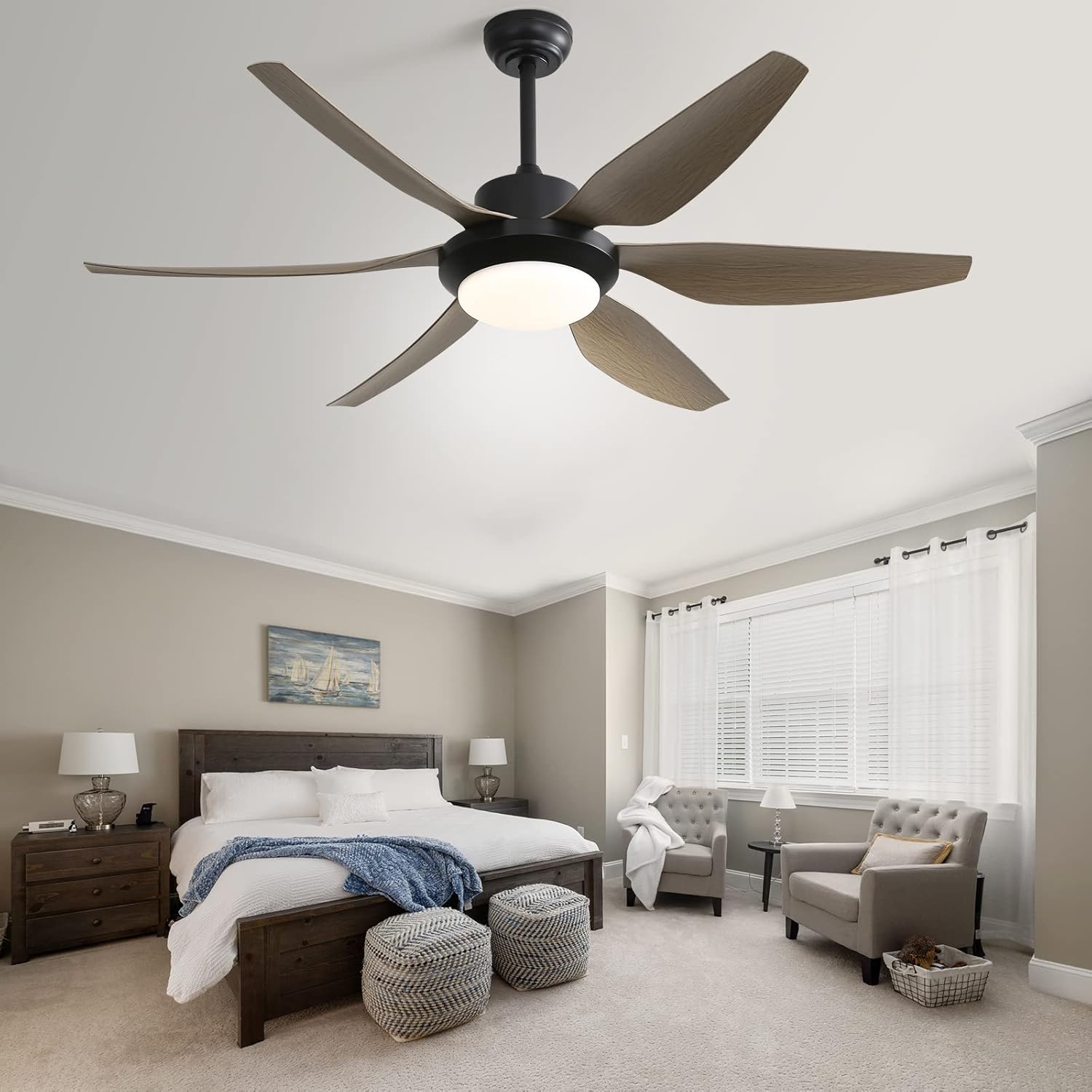 Amazon.com: BHSMLQ 54 Inch Ceiling Fan,Modern Ceiling Fan with Lights ...