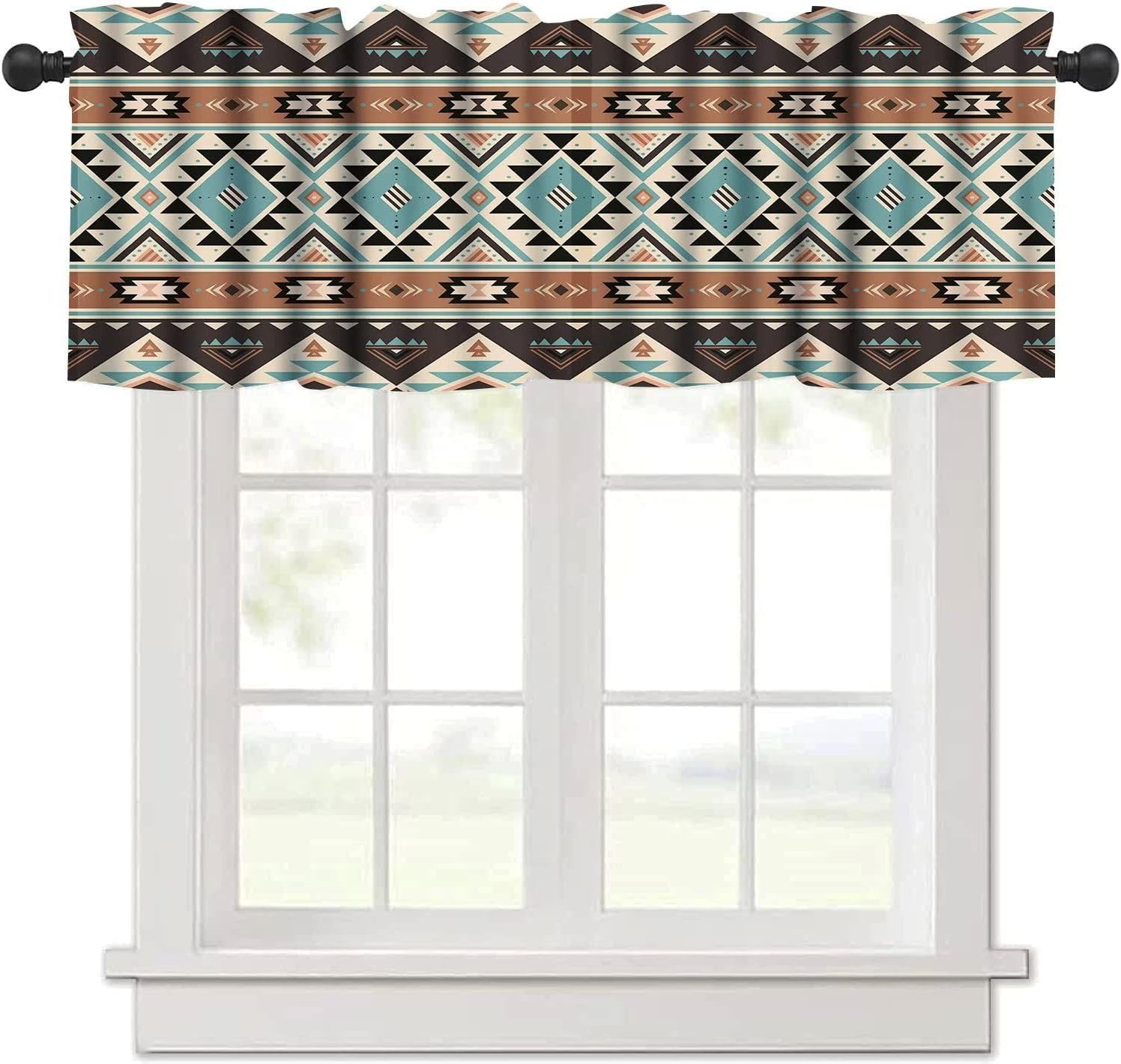 Amazon.com: Aztec Kitchen Curtains, Southwestern Native Tribal Valances ...