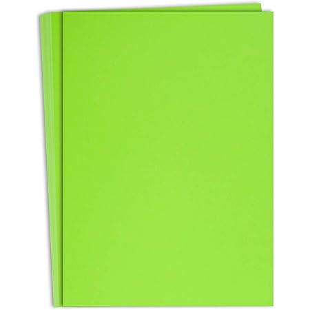 Amazon.com : Hamilco Colored Cardstock Scrapbook Paper 8.5" x 11" Lime ...