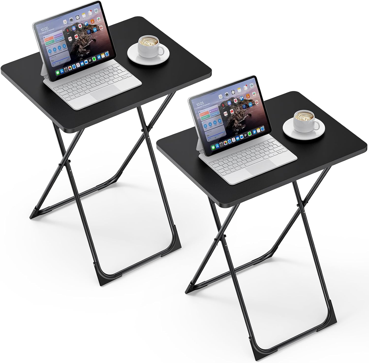 Amazon.com: Kitsure Folding TV Tray Table, 2 Pack, 17.1" x 13.2" x 24.2 ...