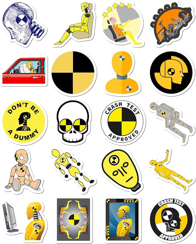 Amazon.com: Stickers 20 Pcs Per Pack Crash Vinyl Test Laptop Dummy ...