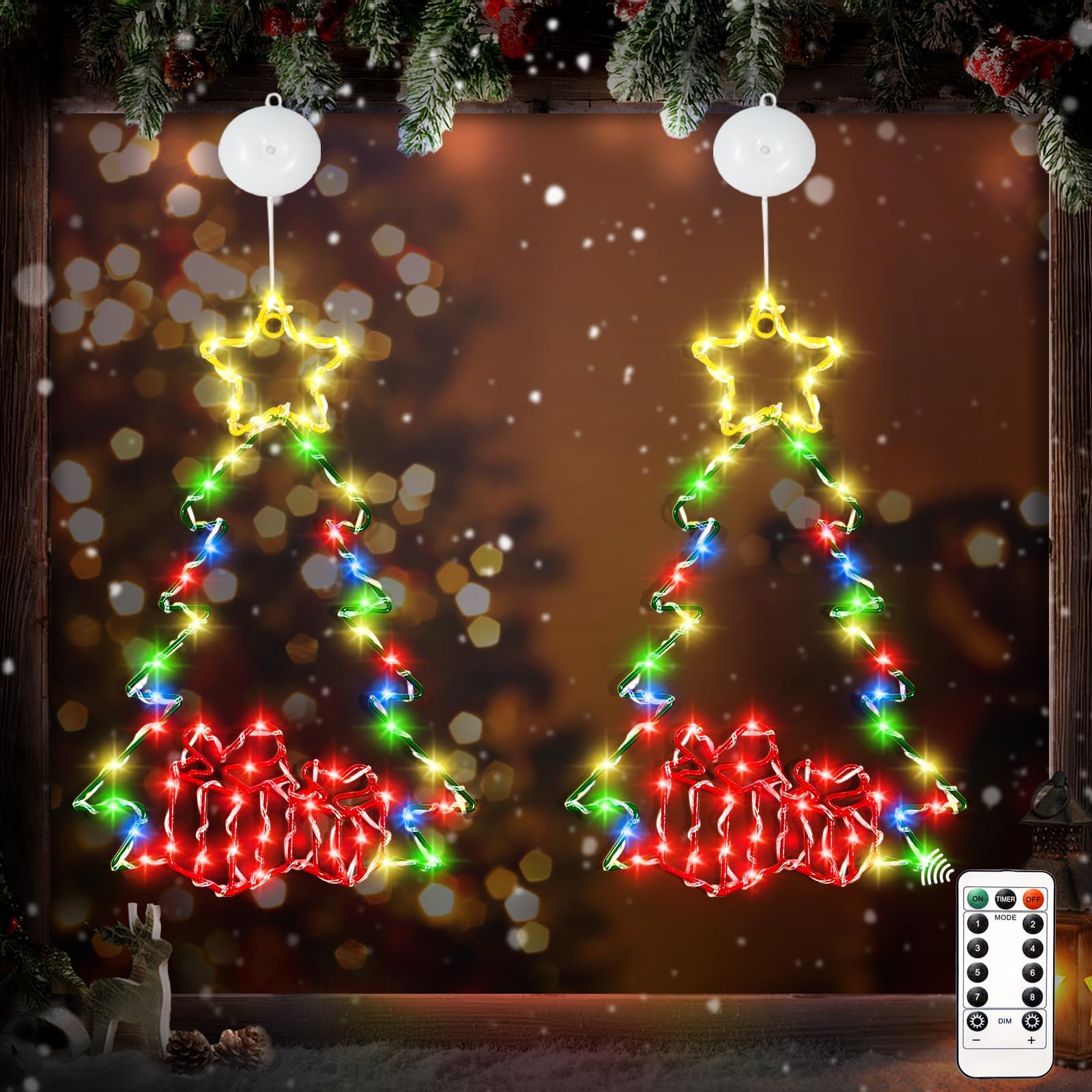 Amazon.com: Merry Christmas Window Light Decorations Xmas LED ...