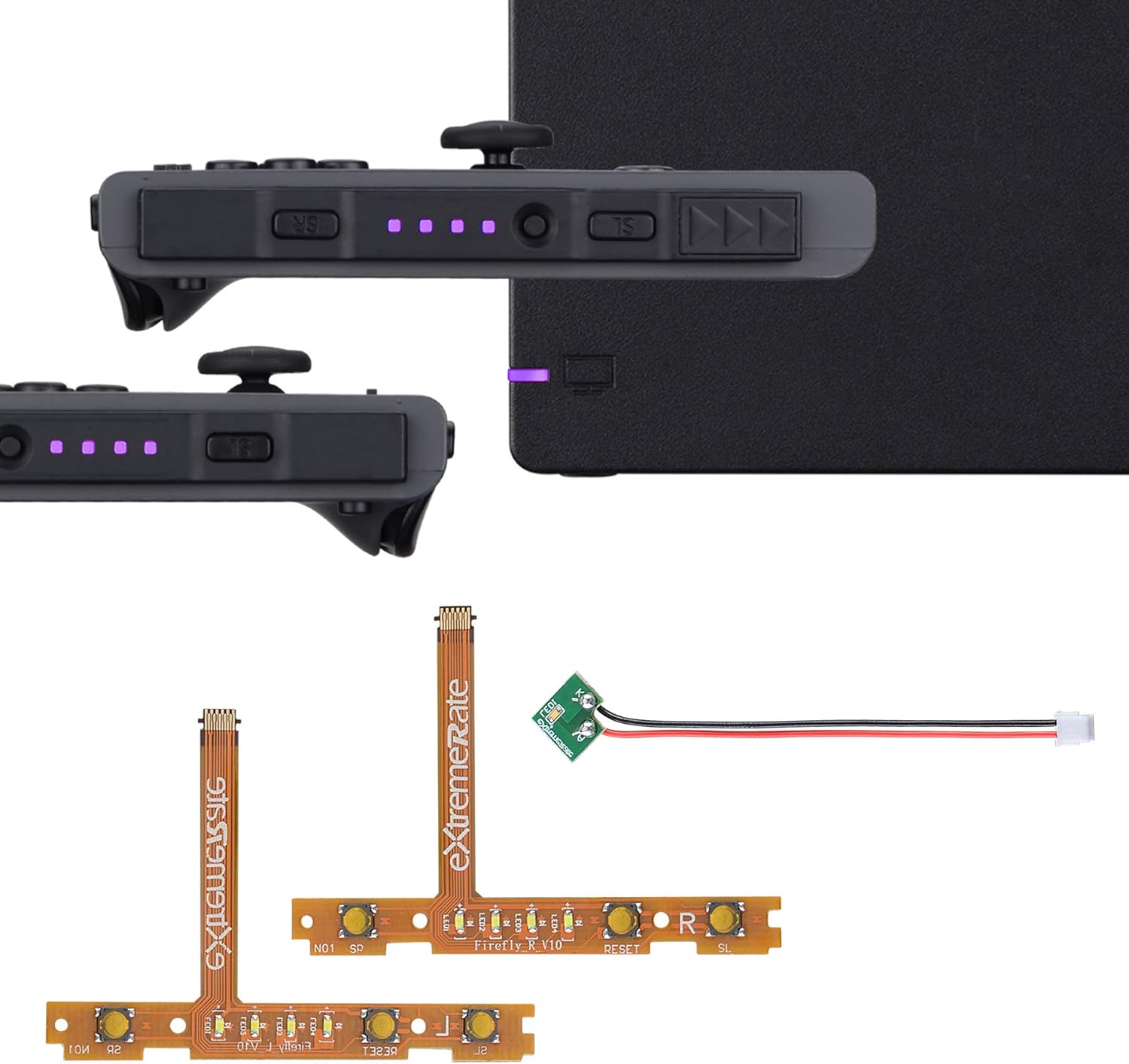 eXtremeRate Firefly LED Tuning Kit for Nintendo Switch Joycon Dock NS ...