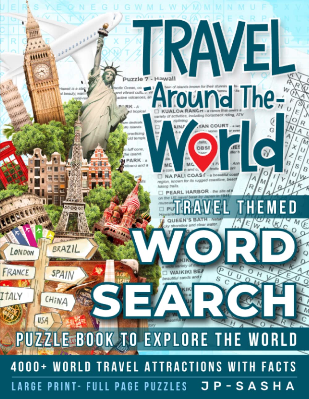 Amazon.com: Ultimate Travel Word Search Puzzle Book for Adults, Teens ...