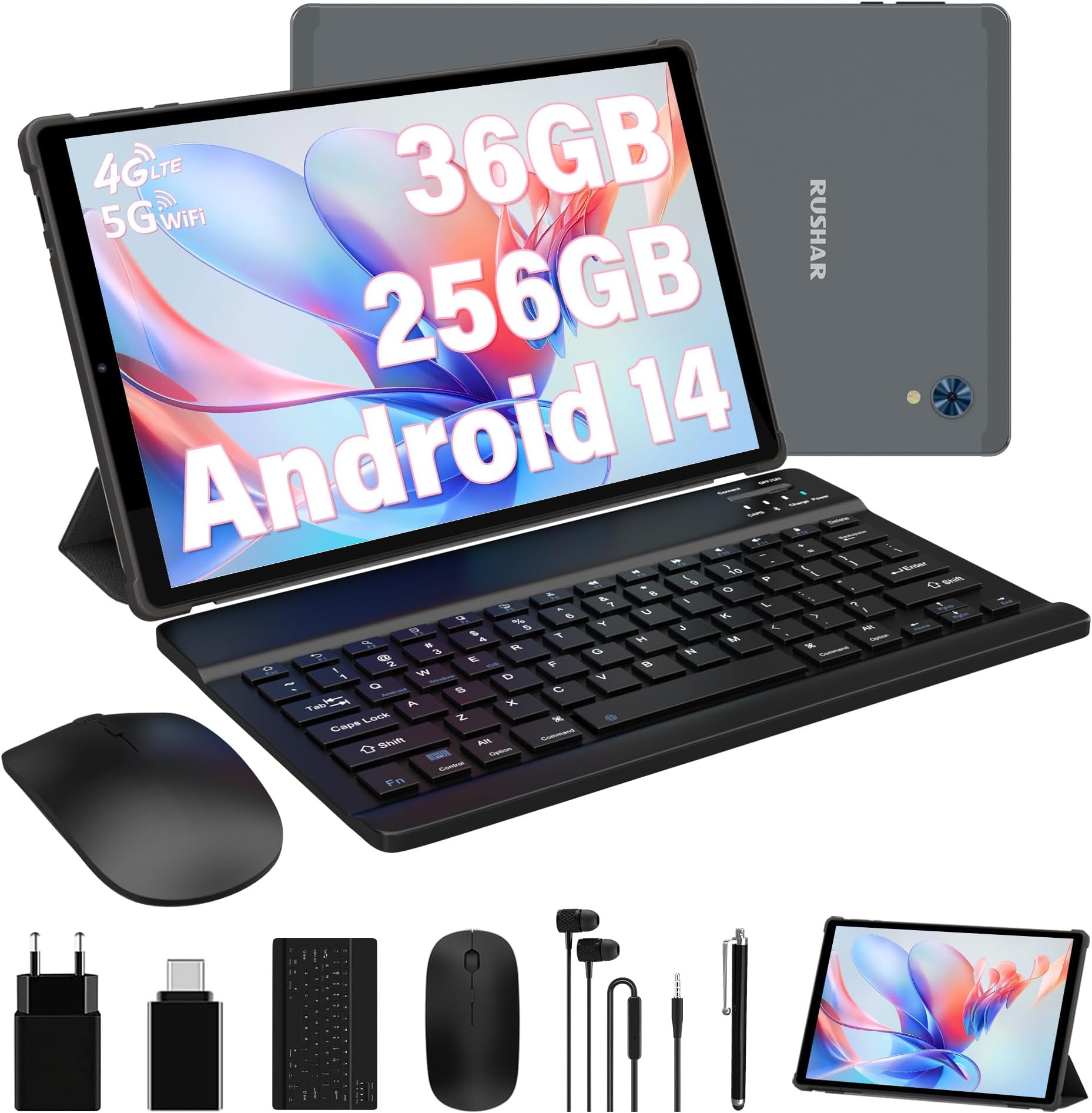 PIXPEAK Tablette 10 Pouces 4G LTE et 5G WiFi, Android 14.0 Octa-Core 2 ...