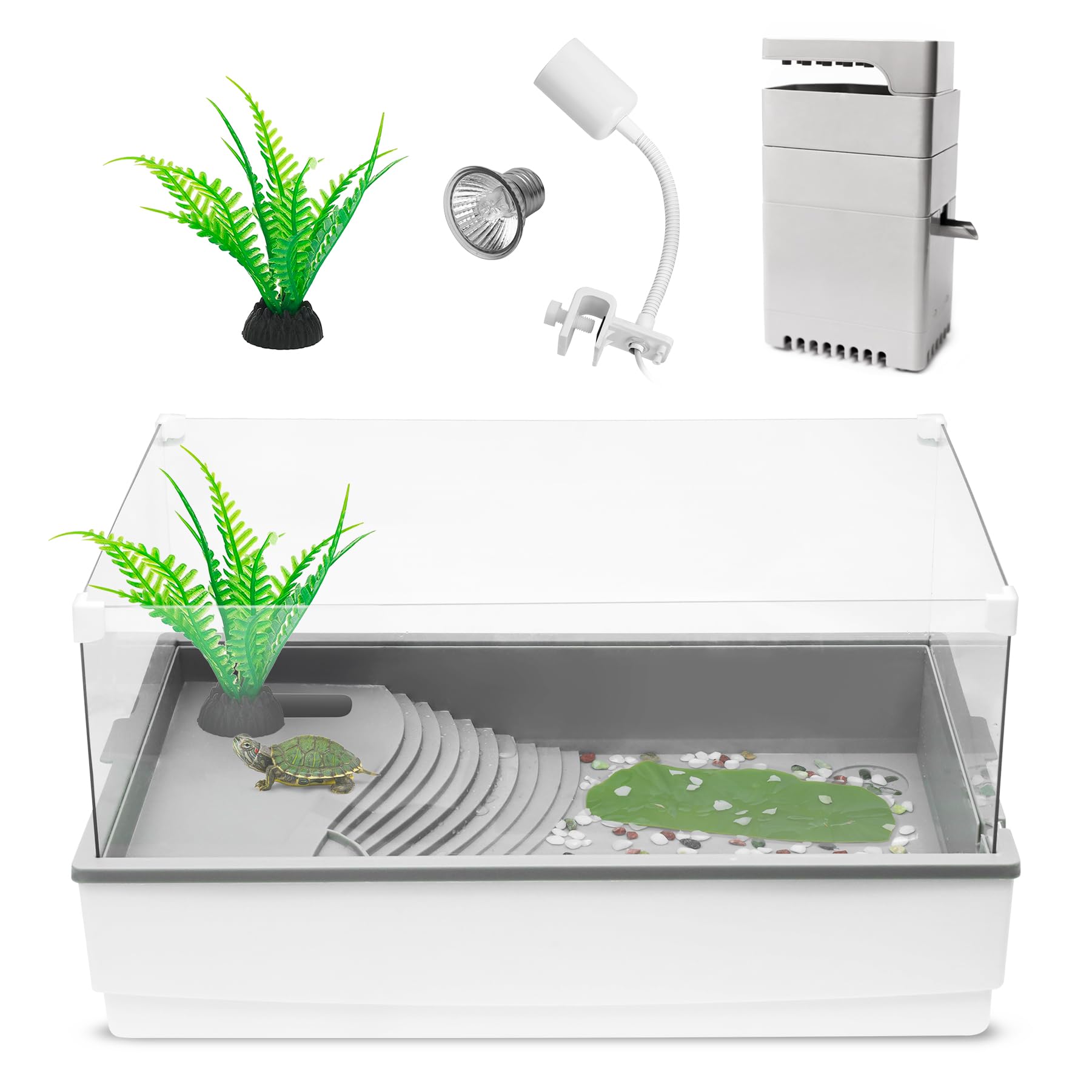 Snapklik.com : AZV Turtle Tank Kit, 19.512.210.2 Inch Turtle Terrarium ...