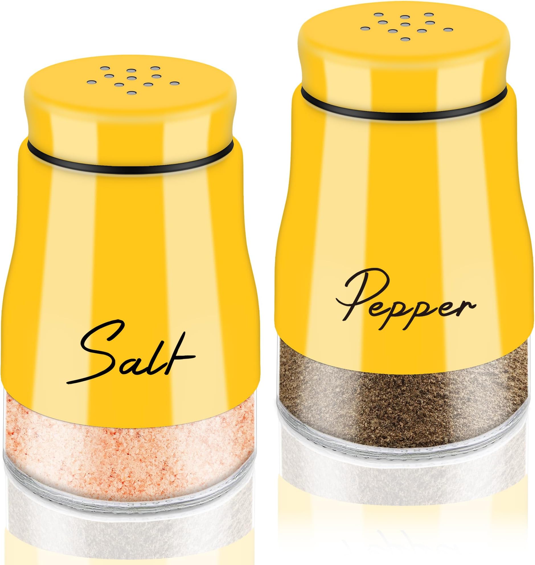 Amazon.com: Lemon Salt and Pepper Shakers Set,4 oz Glass Bottom Salt ...