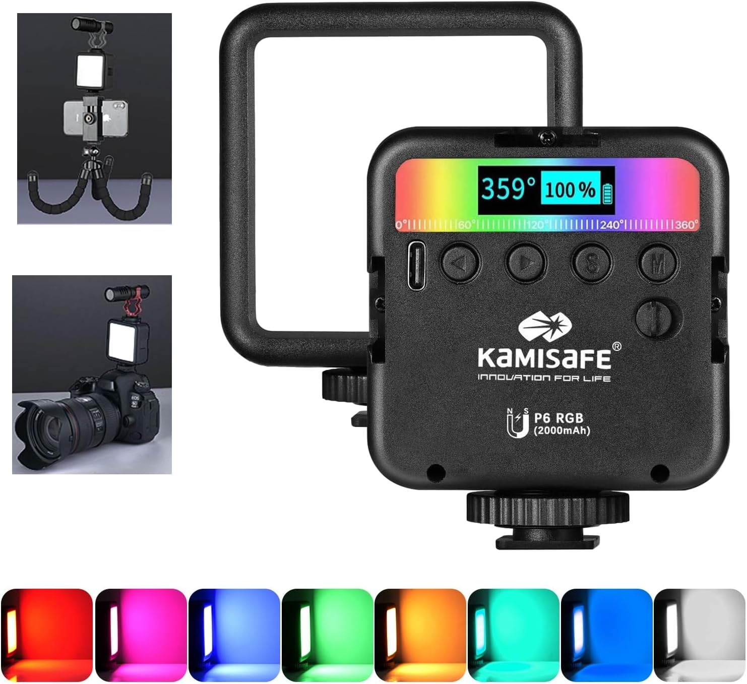 Amazon.com : RGB Video Lights Photography Lighting - Mini LED Camera ...