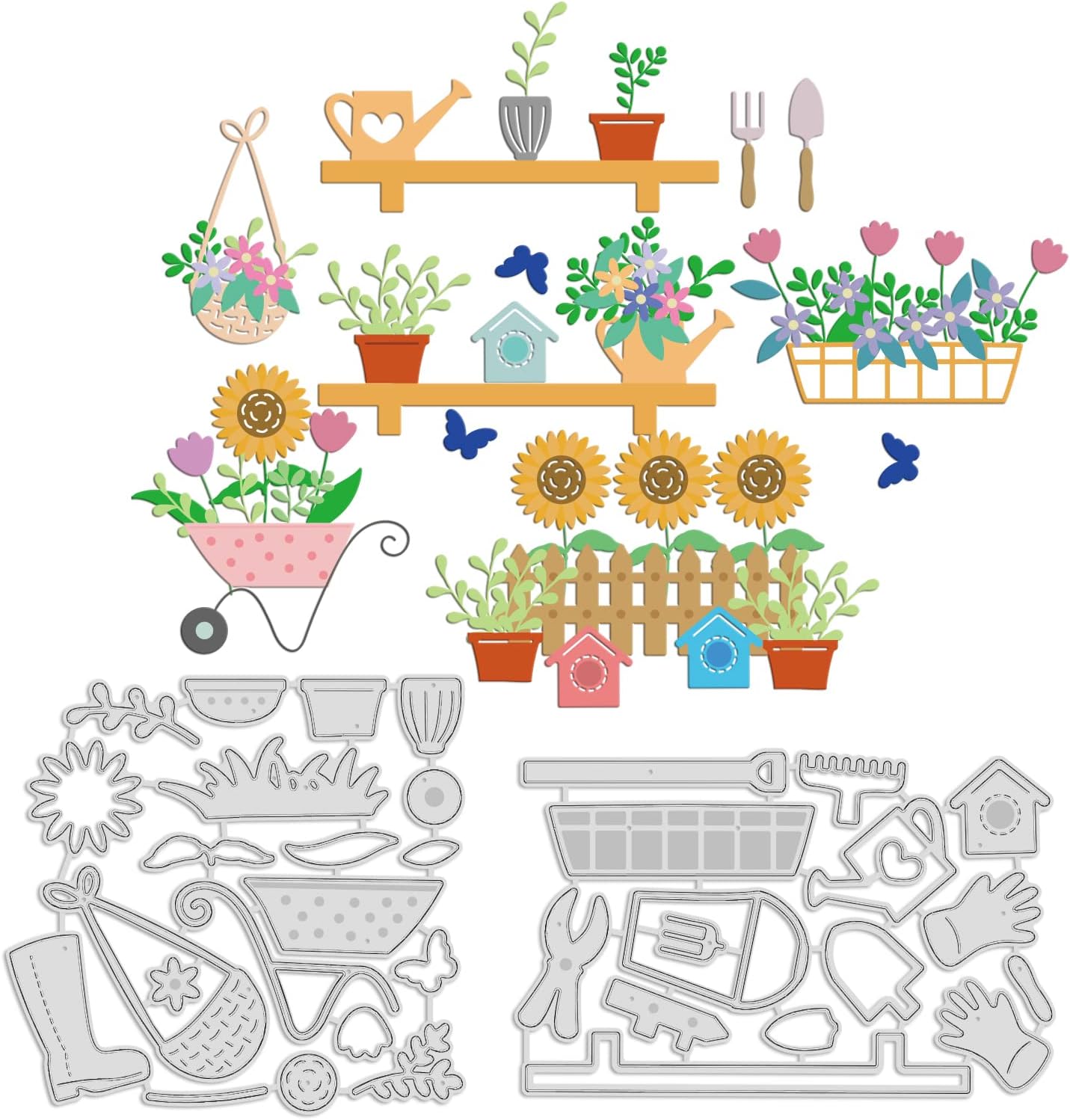 Sizzix Thinlits Die Set 23 Pack 664379 Garden Shed by Sophie Guilar; Ideal for Card Making ...