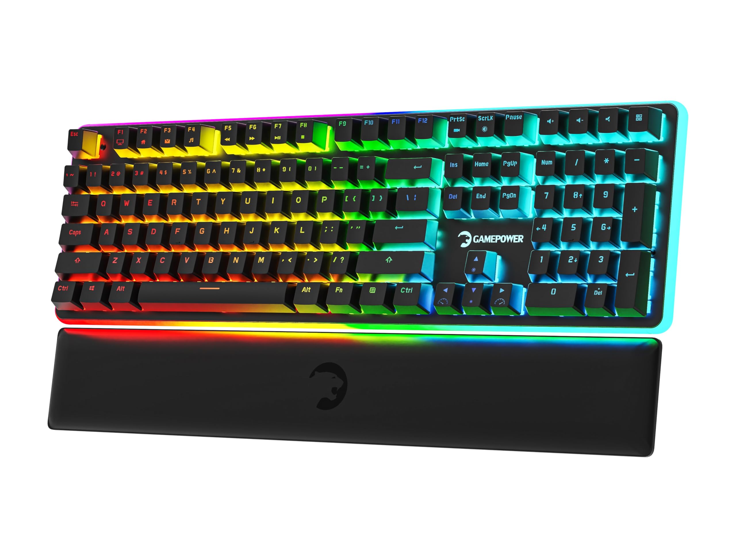 Amazon.com: GAMEPOWER Saber RGB Mechanical Gaming Keyboard, 108 Full ...