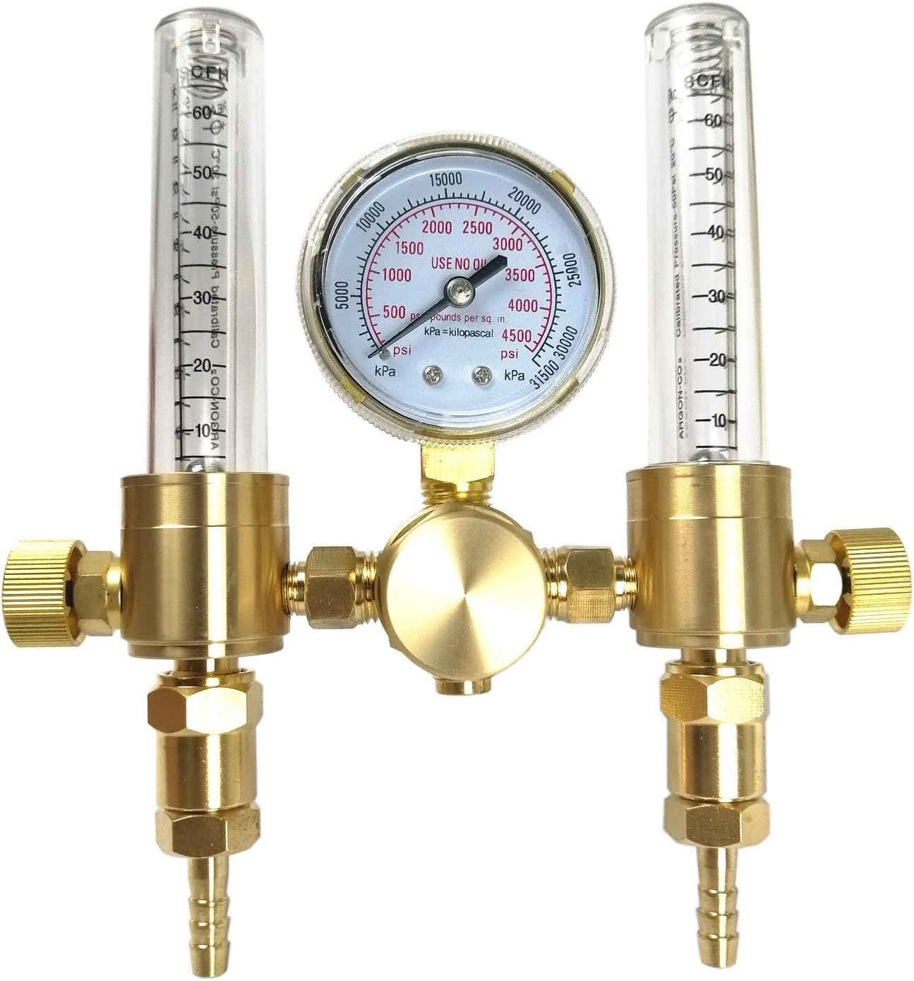 Dual Output Argon Regulator Flow Meter Mig Tig 0-60CFH CGA580 Inlet 5 ...