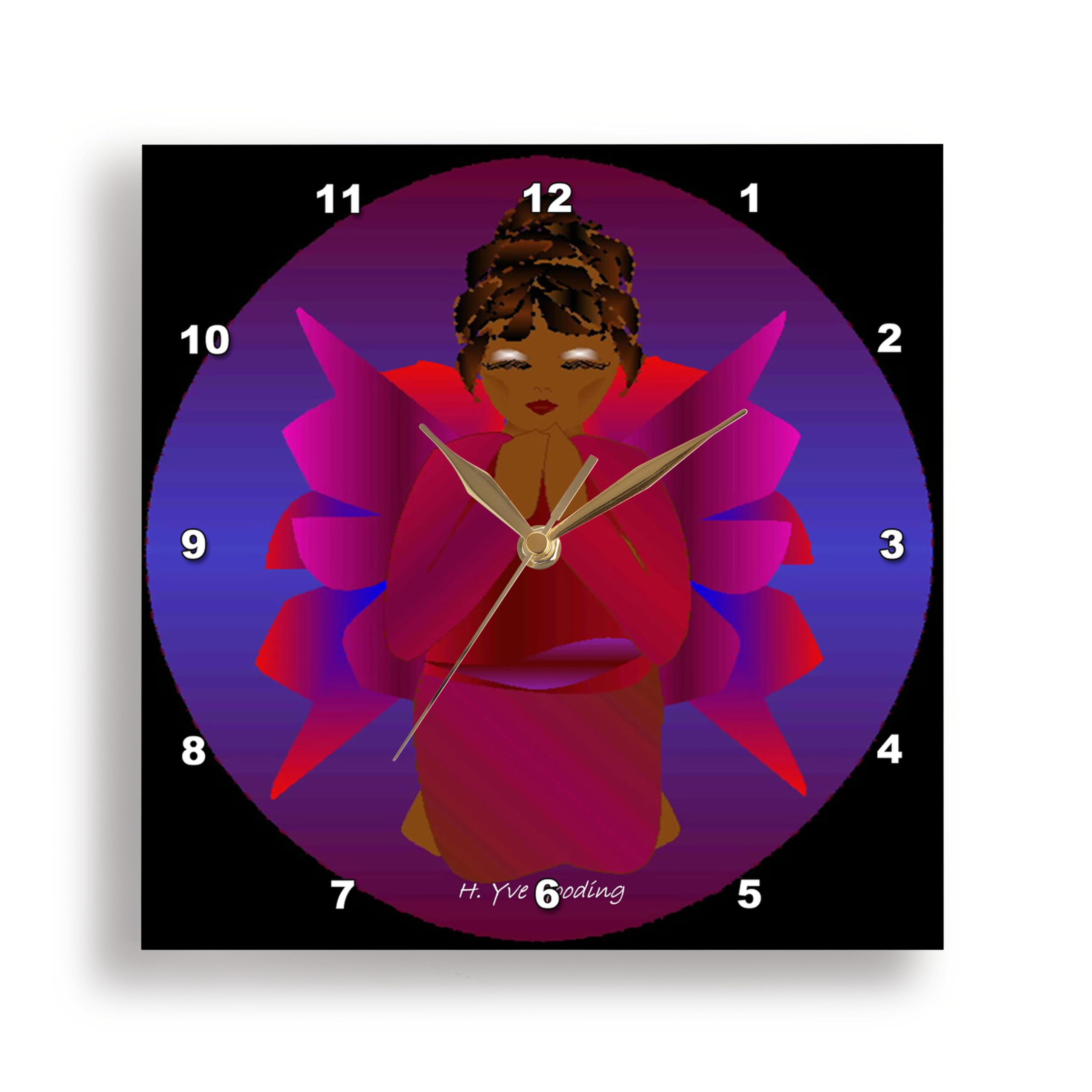 Amazon.com: 3dRose DPP_6923_1 Wall Clock, African-American Angel Baby Girl Praying, 10 by 10 ...