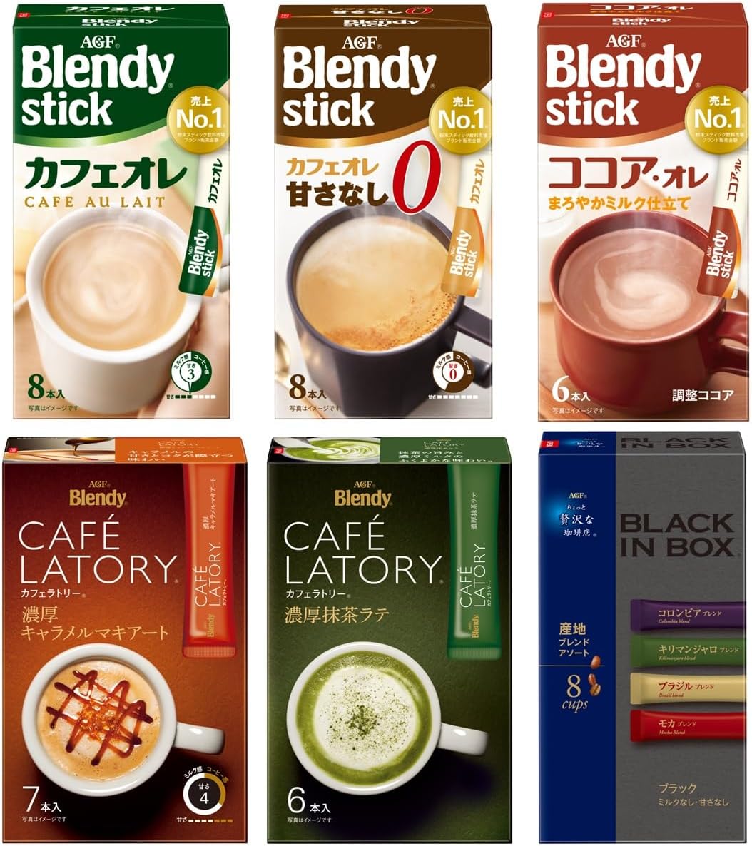 Amazon.co.jp: AGF Blendy Stick, Cafe Ratory, 6 Types of Small Size ...