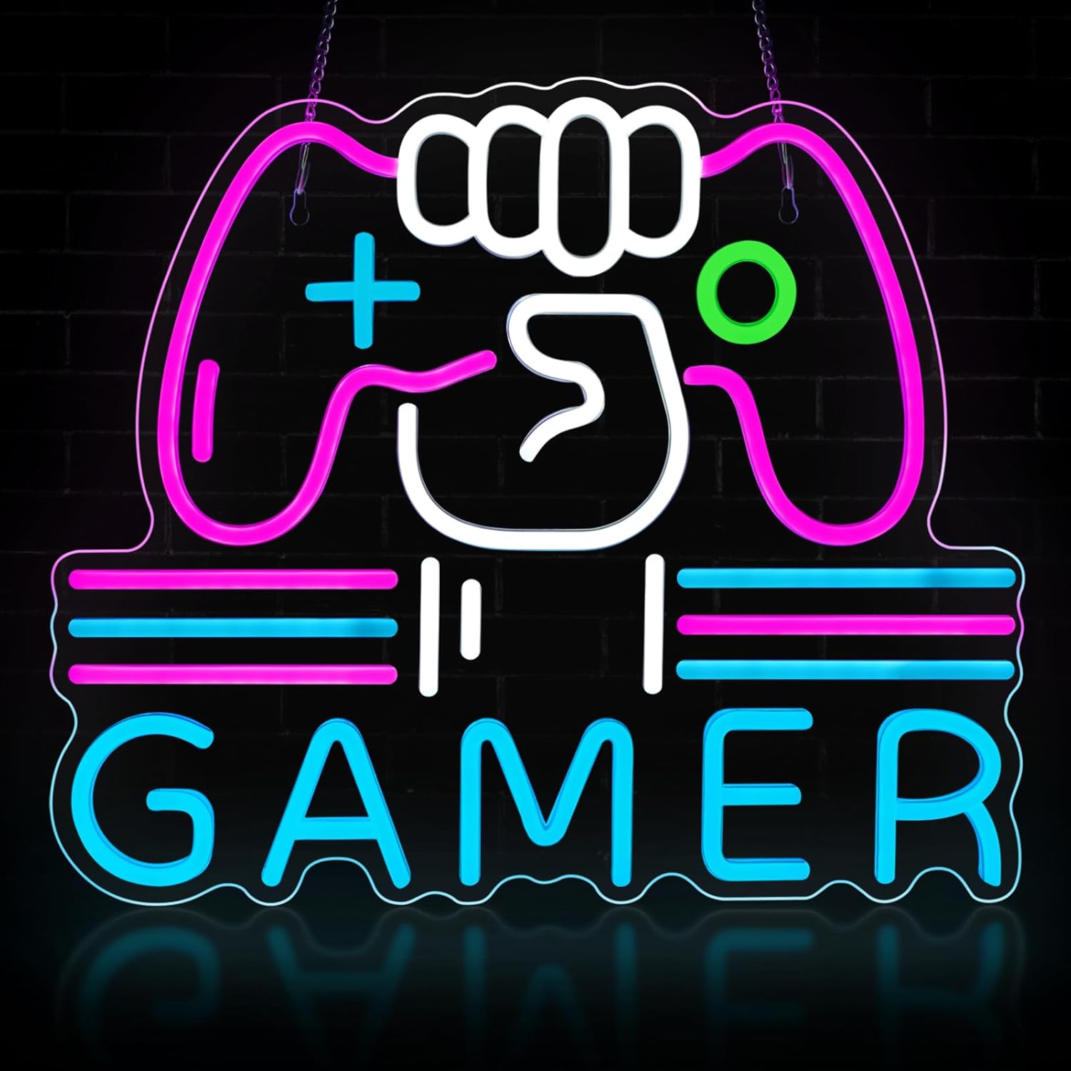 Gamer Neon Sign, Bright and Dimmable Large Colorful Neon Light for ...