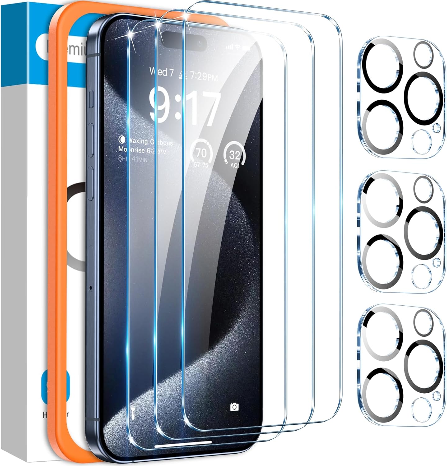 Amazon.com: Fotbor [3+3 Pack for iPhone 15 Pro Max Screen Protector ...