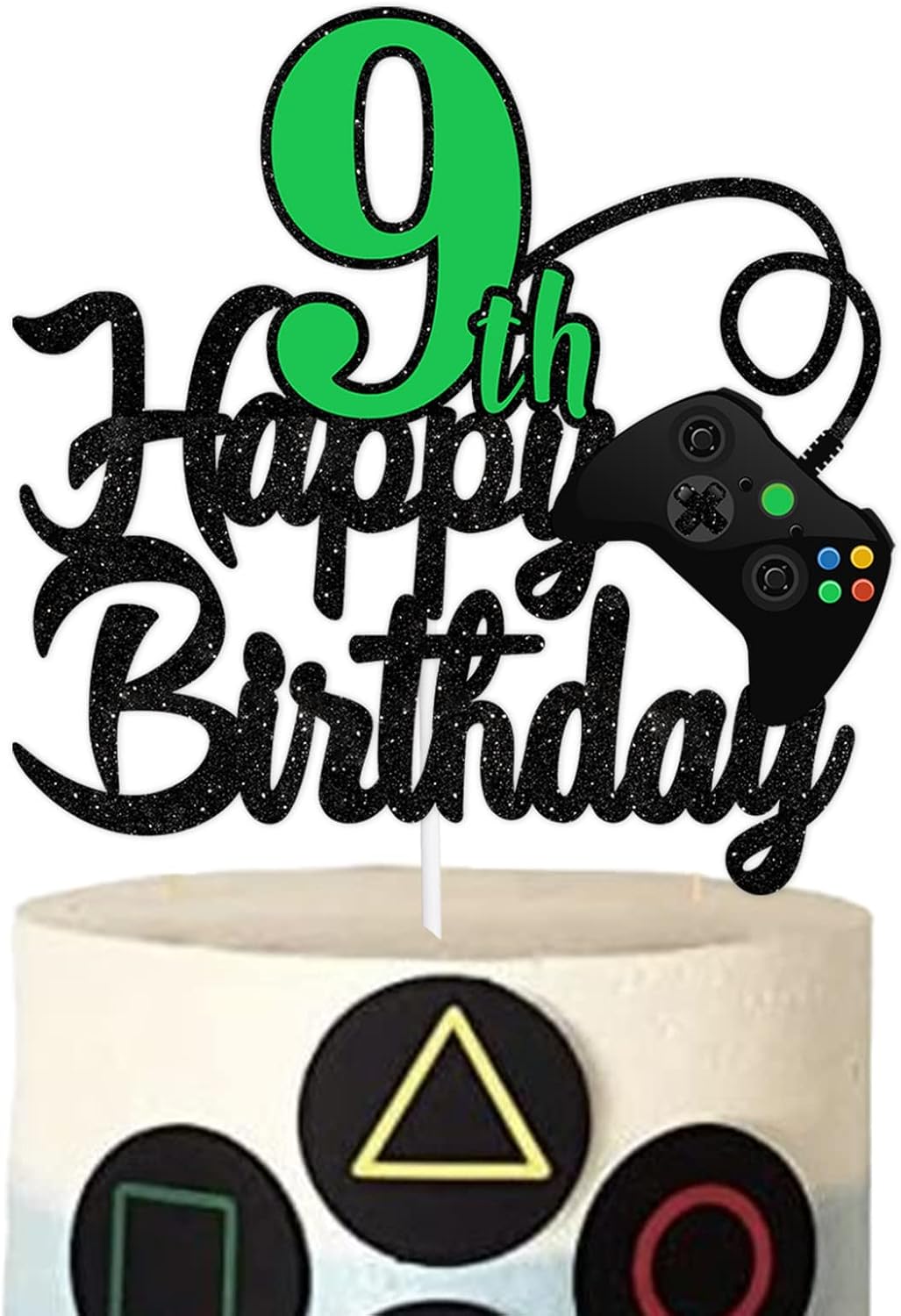 Amazon.com: Happy 9th Birthday Cake Topper Party Video Games ...