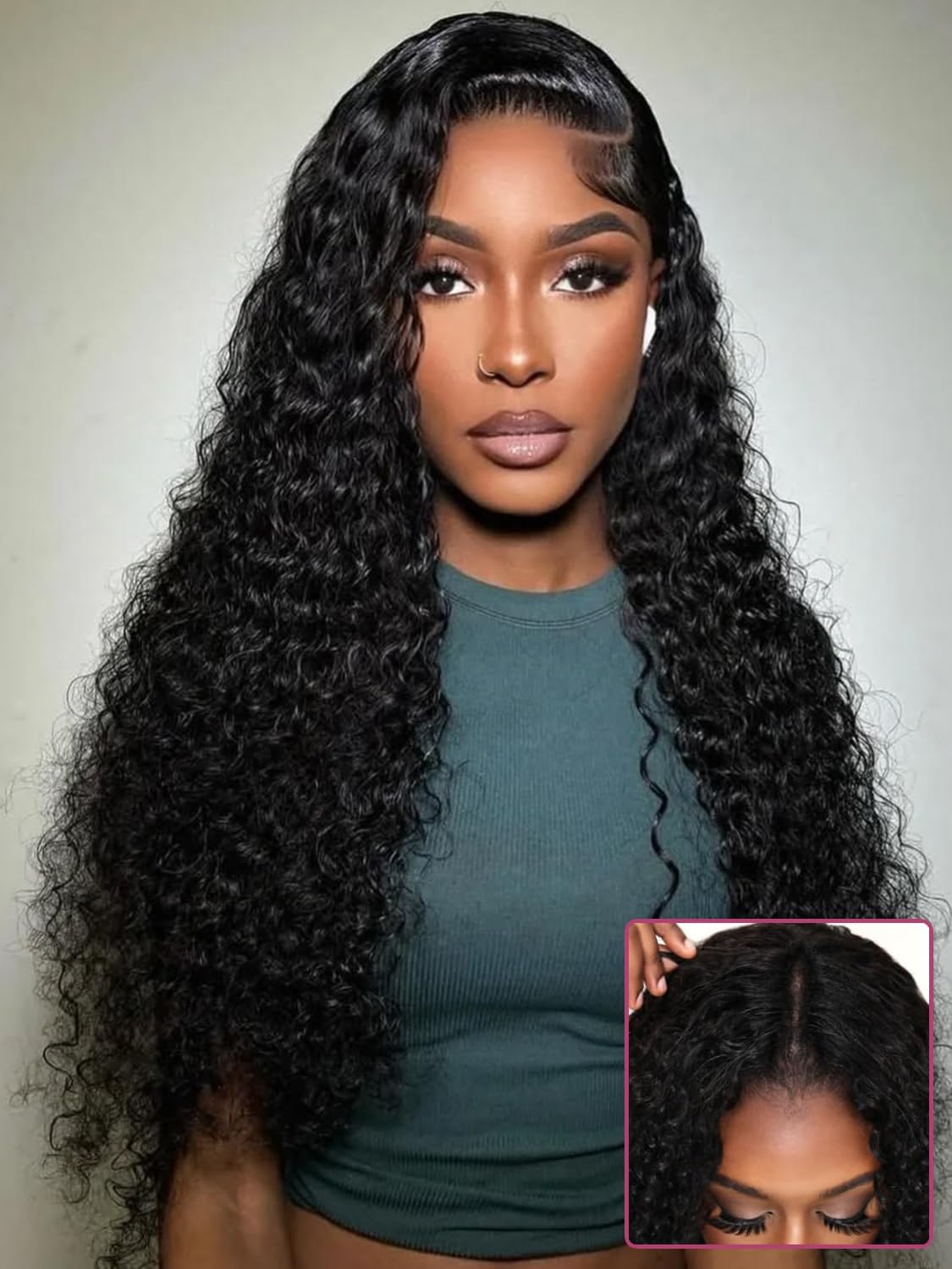 Amazon.com : Vanmast Curly V Part Wig Human Hair Wigs for Black Women ...