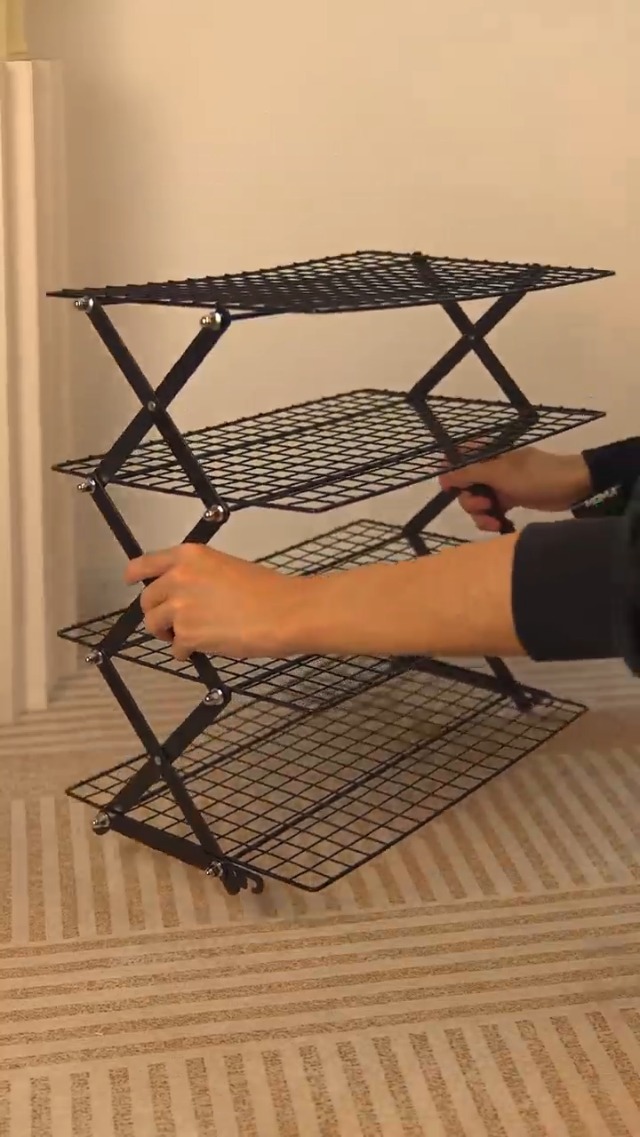 Cooling Rack Baking Collapsing 4 Tier Collapsible Stackable Roasting ...