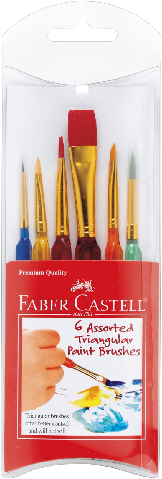 Amazon.com: Faber-Castell Triangular Paint Brush Set - 6 Assorted Sizes ...