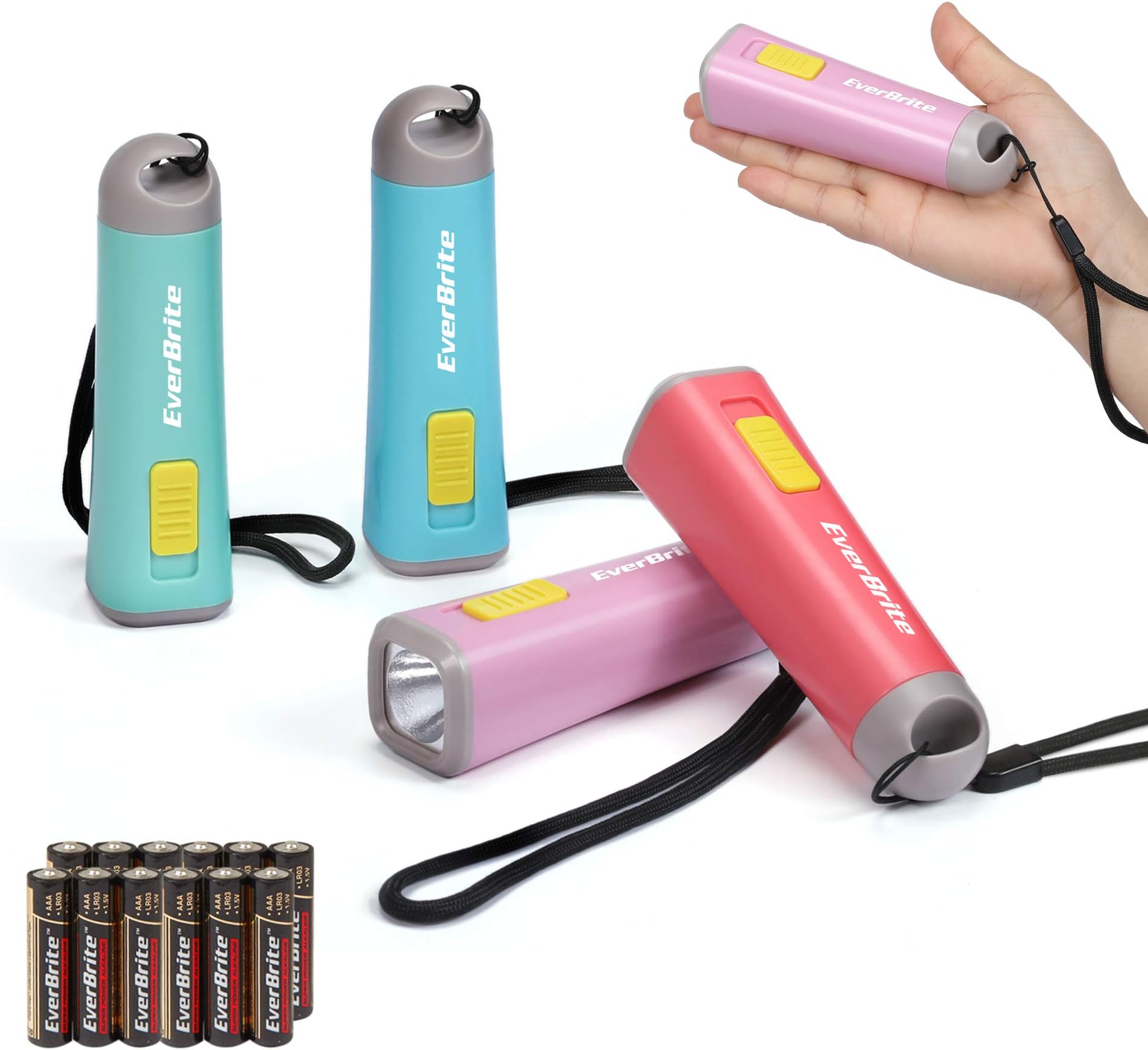 EverBrite 4-Pack Mini LED Aluminum Flashlight Party Favors Colors ...