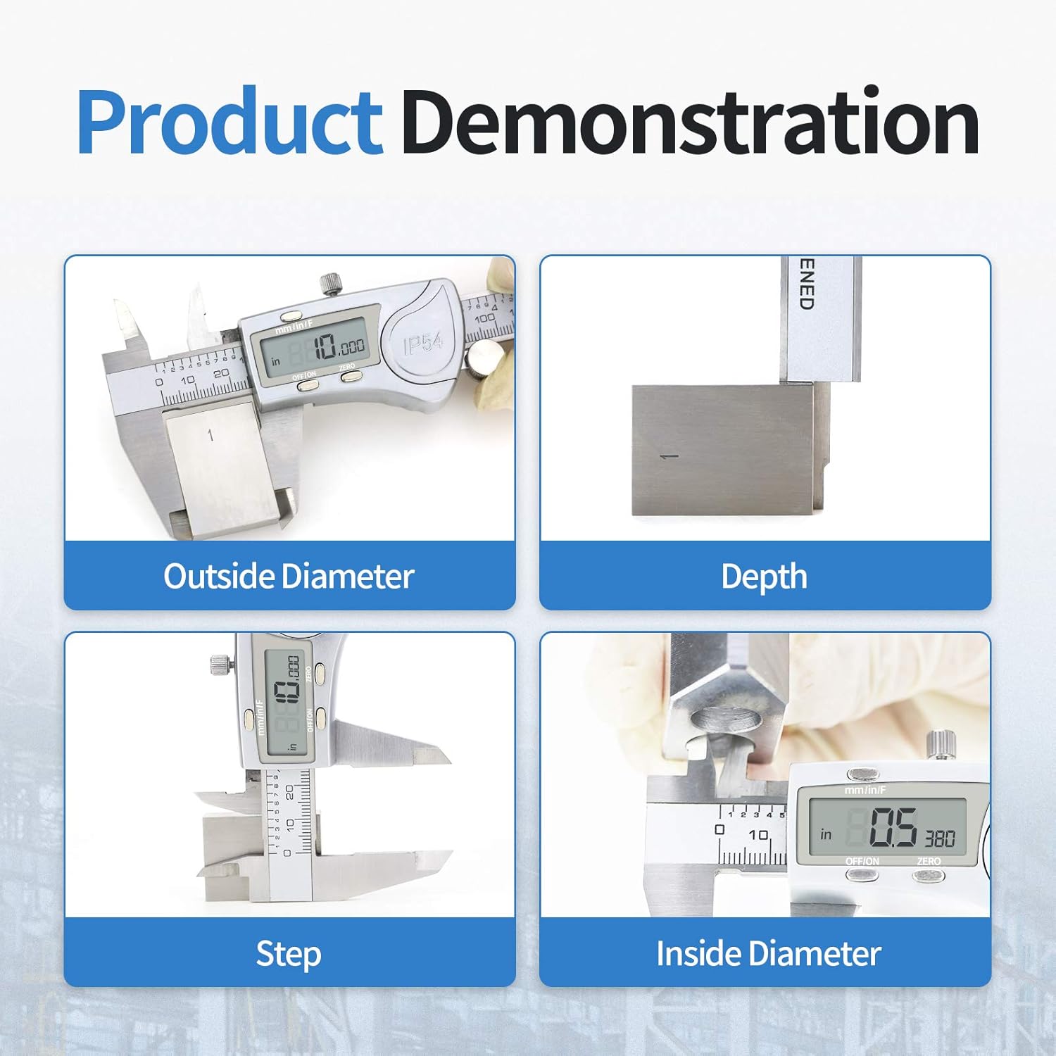 Calibradores digitales IP54 de acero inoxidable duradero 6 ...