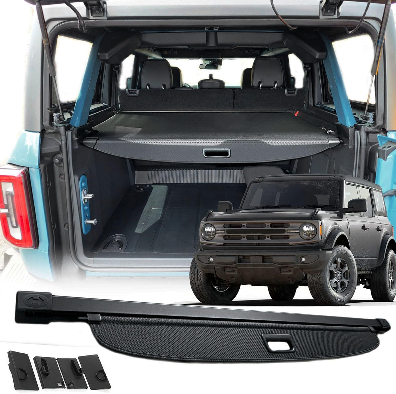 Amazon.com: Volcaner Cargo Cover for Ford Bronco Accessories 2024-2021 ...