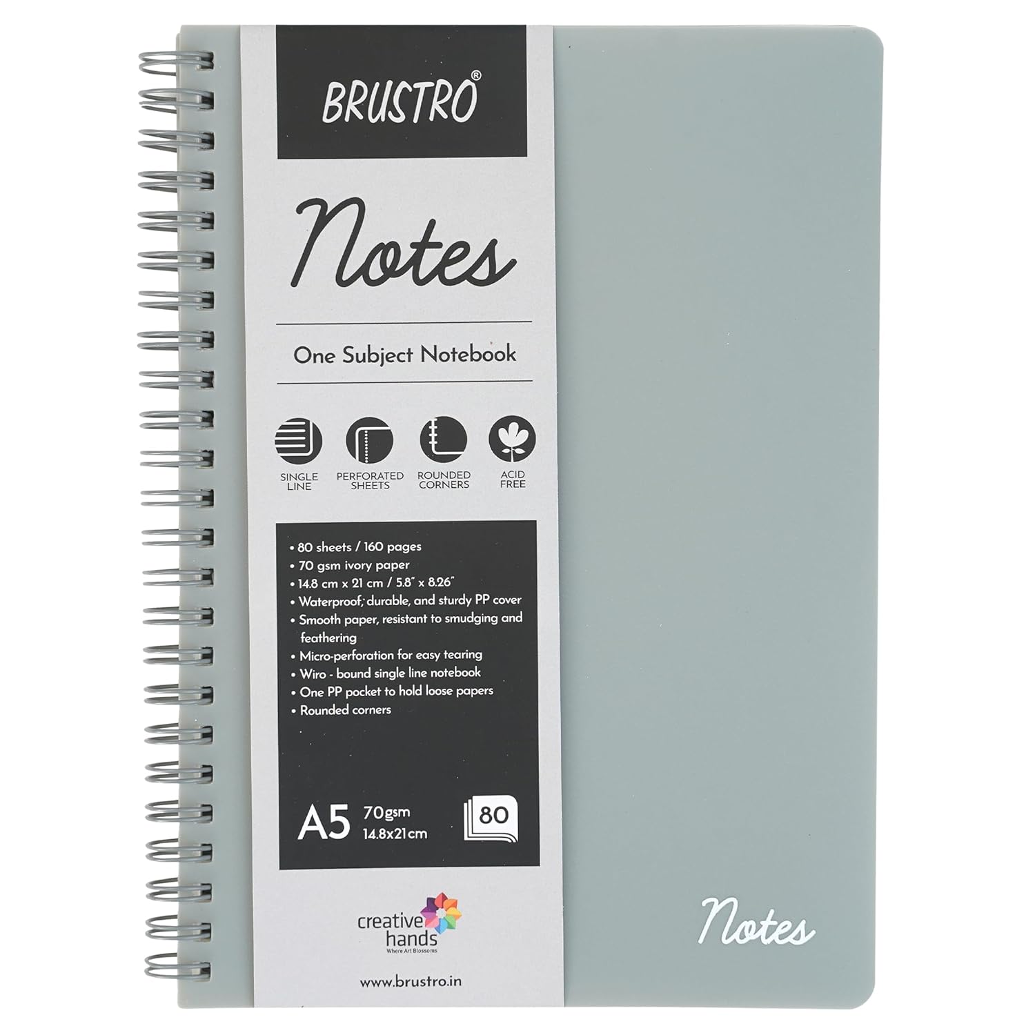 Brustro Notes A5 Size, 1 Subject Ruled Notebook, 80 Sheets / 160 Pages ...