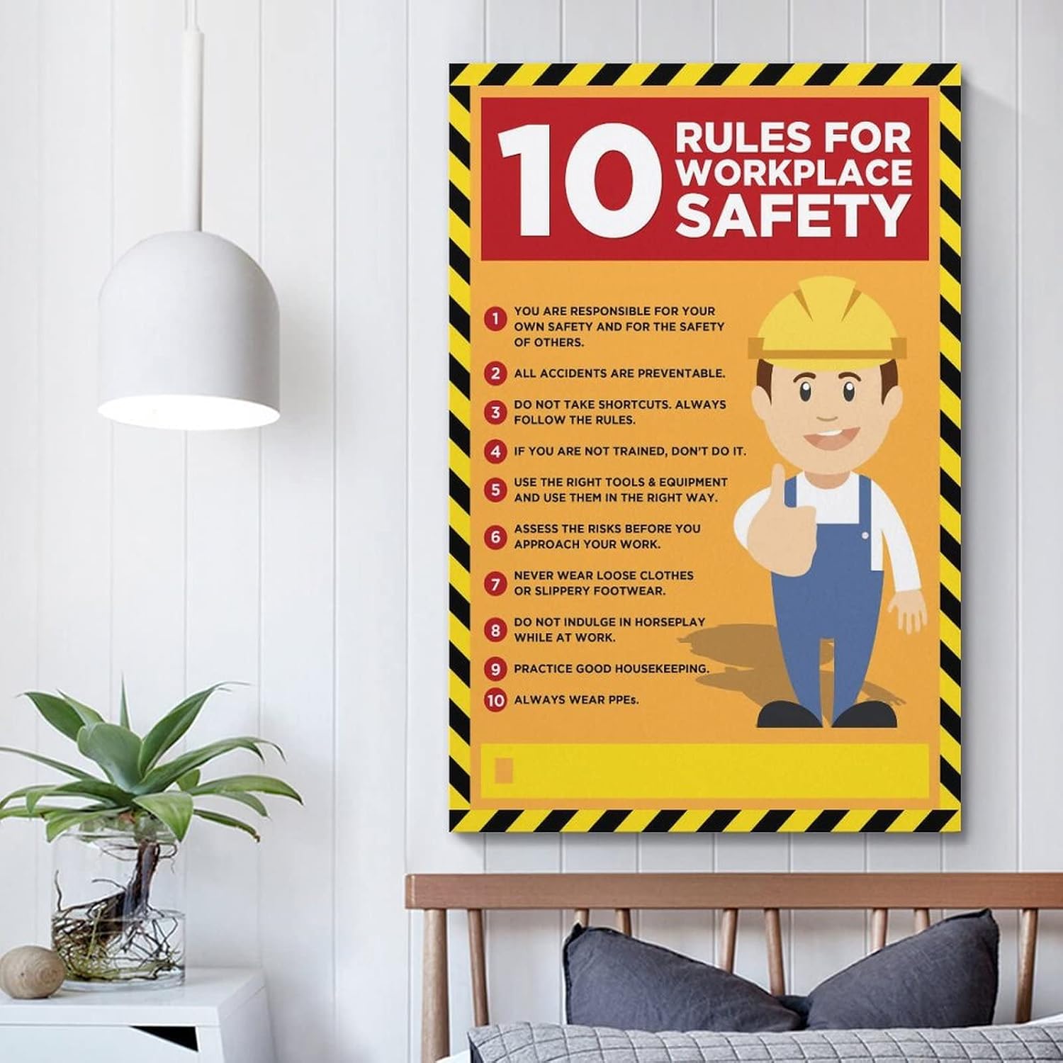 Workplace Safety Posters 10 Rules Canvas Painting Australia | Ubuy