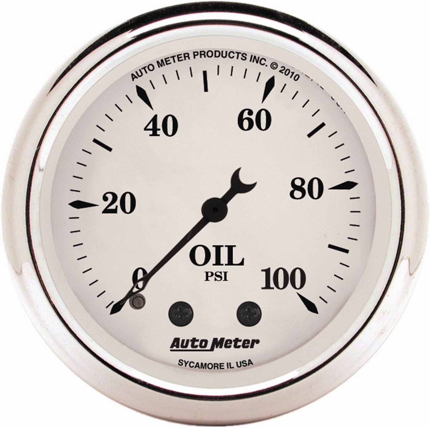 Amazon.com: Auto Meter 1621 Old Tyme White Mechanical Oil Pressure ...