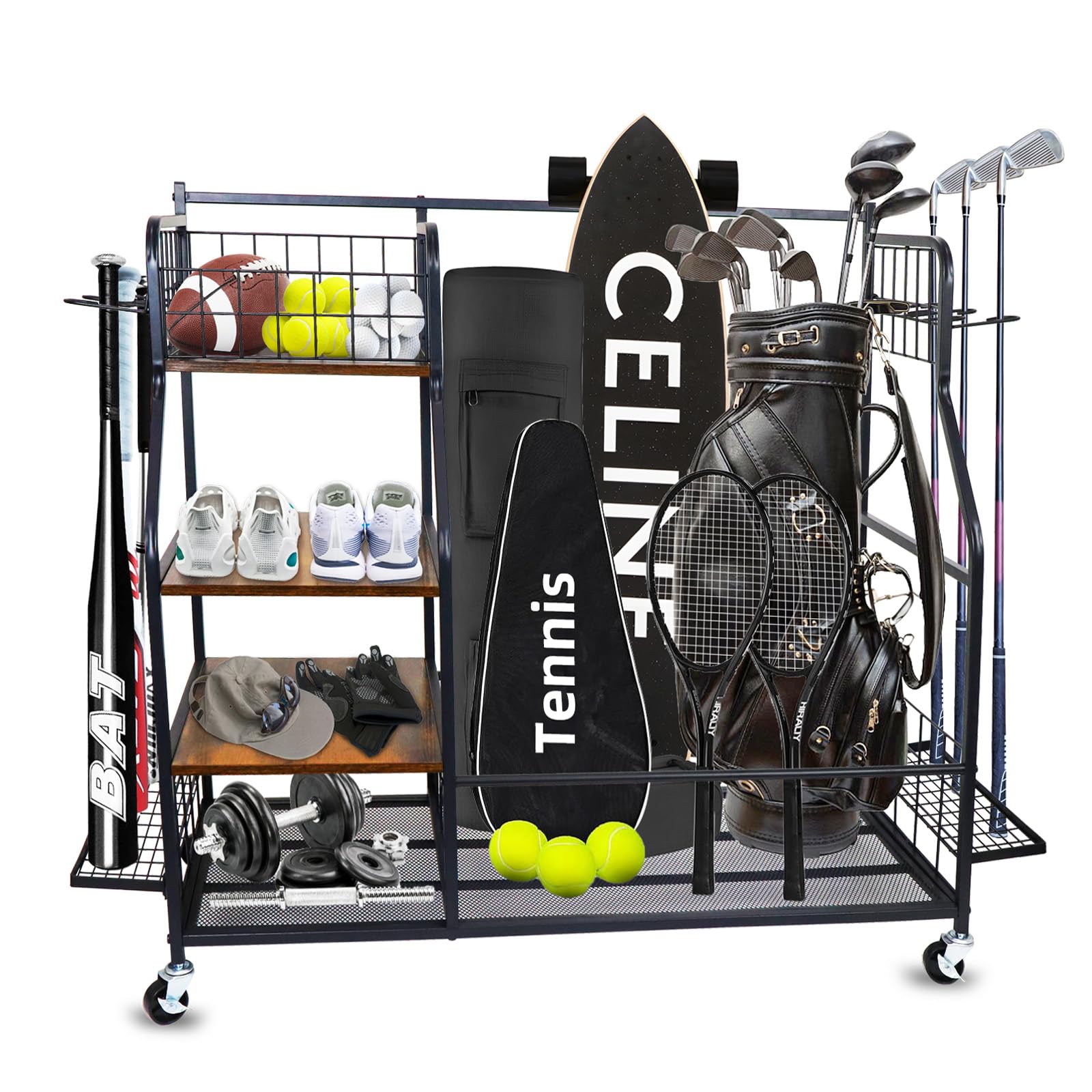 Amazon.com: Smrfl Golf Bag Organizer for Garage, 4-Tier Golf Storage ...