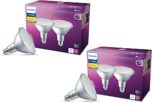Amazon.com: PHILIPS LED 45W PAR38 4-Pack Bright White (3000K) 500 Lumen ...
