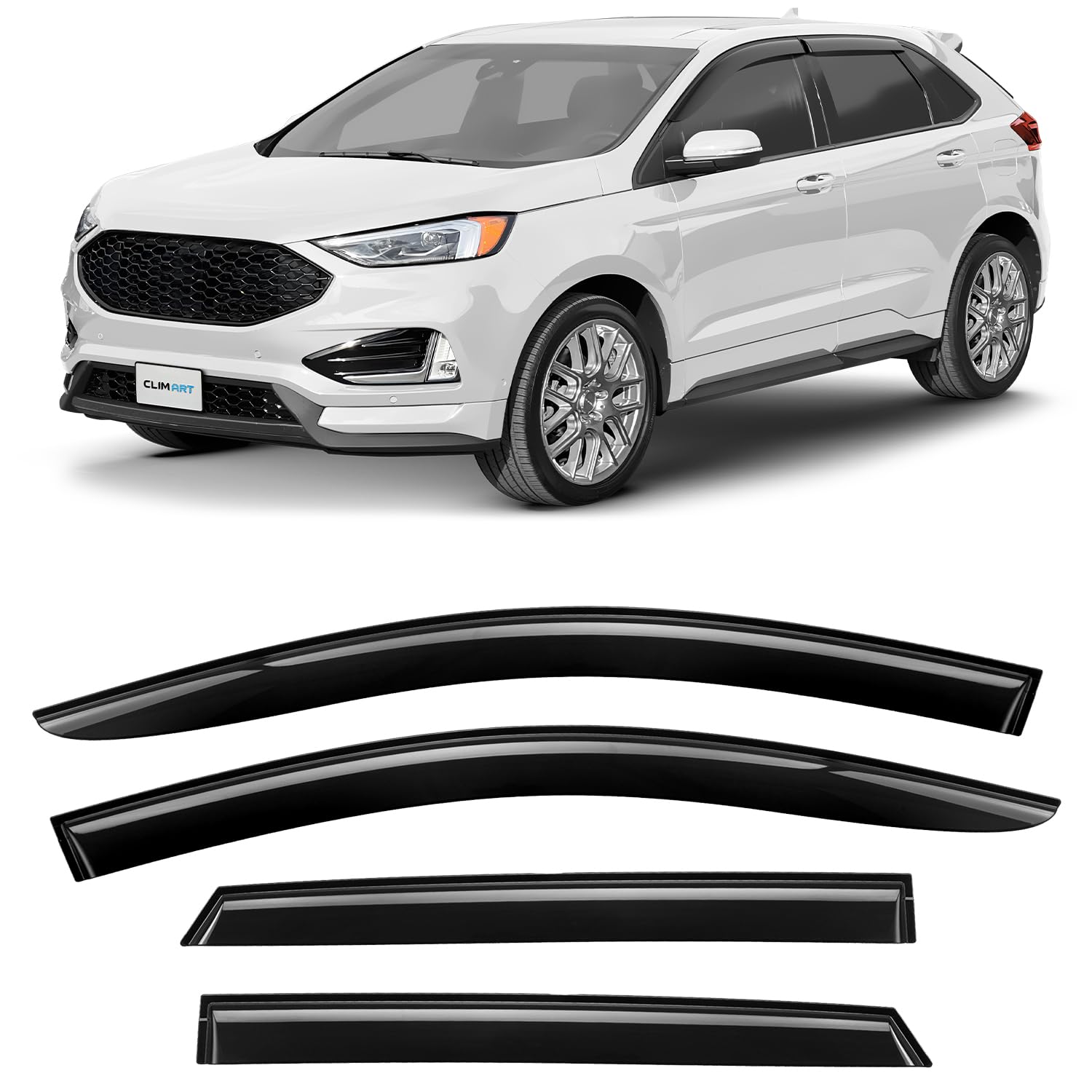 Amazon.com: CLIM ART Incredibly Durable Rain Guards for Ford Edge 2015 ...
