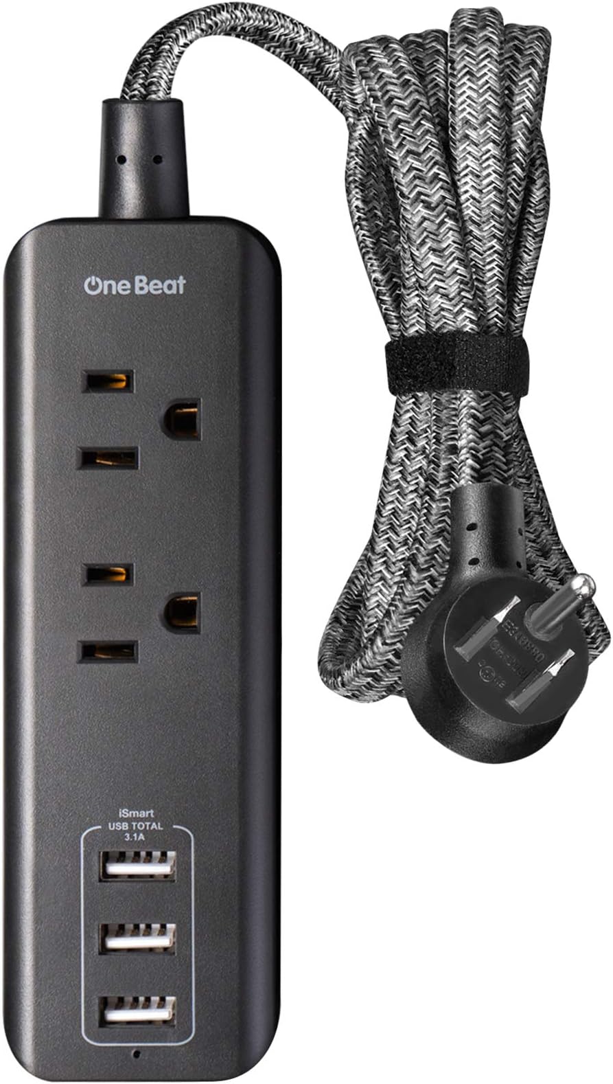 Power Strip Power Bar with 3 USB Charging Ports 2 Outlets, Desktop ...