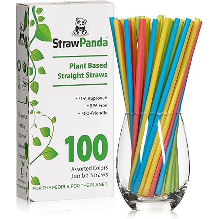 Amazon.com: 200 Count 100% Plant-Based Compostable Straws - Plasticless ...